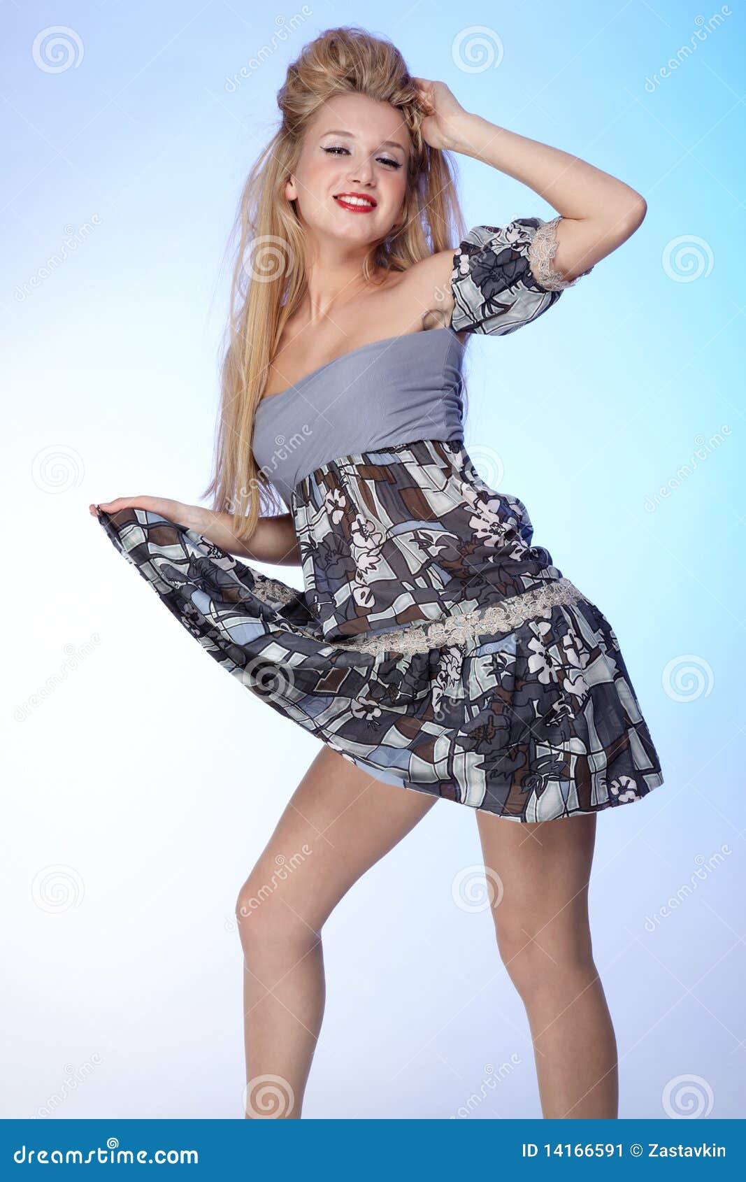 Beautiful Model Waving Dress Stock Image - Image of hair, people: 14166591