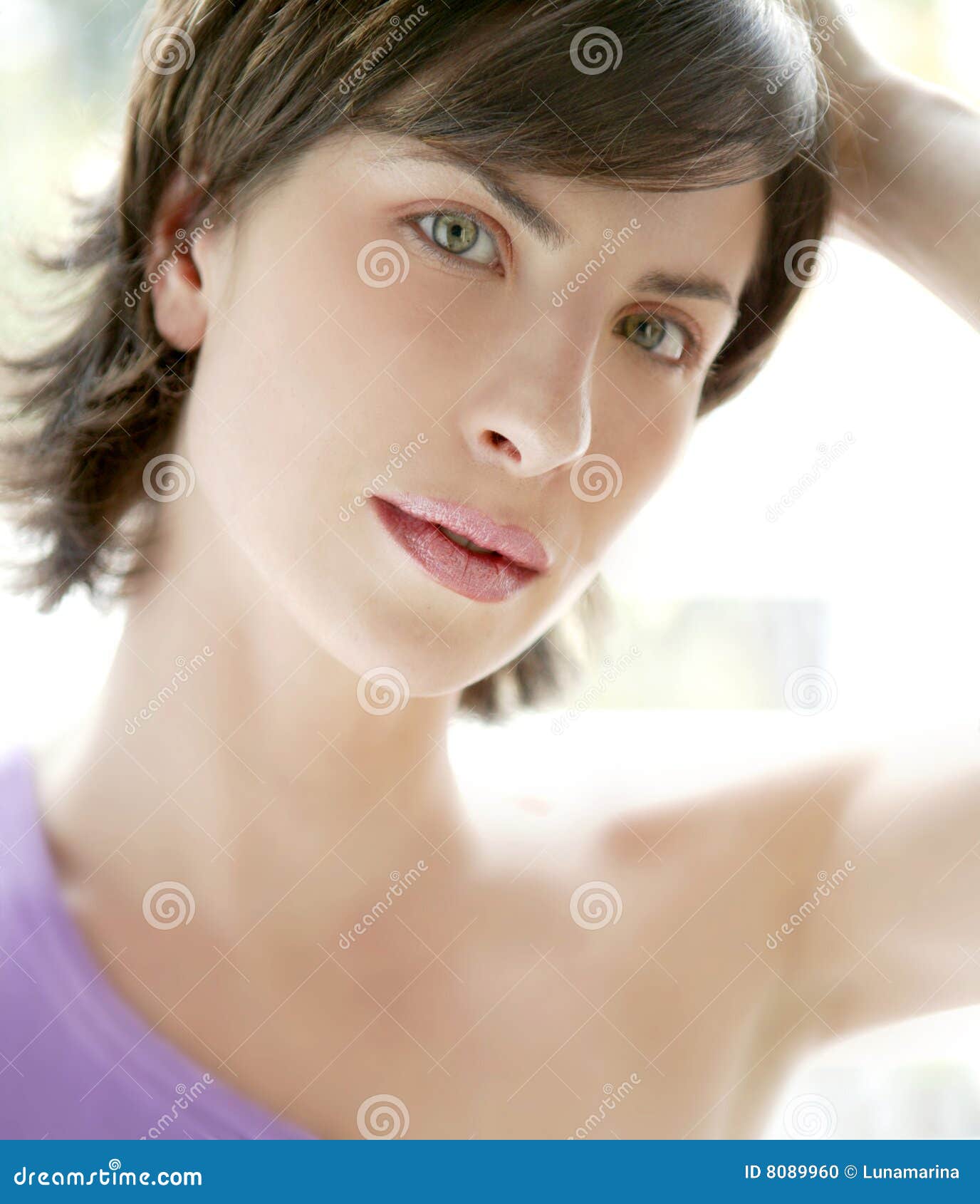 Beautiful Model Woman Portrait with Back Light Stock Photo - Image of ...