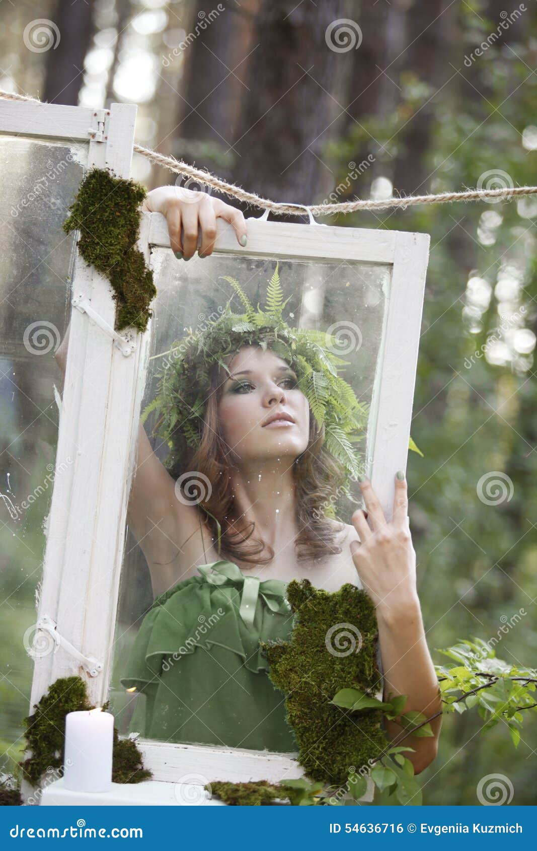 Beautiful Model in the Woods in a Vintage Scenery Stock Photo - Image ...