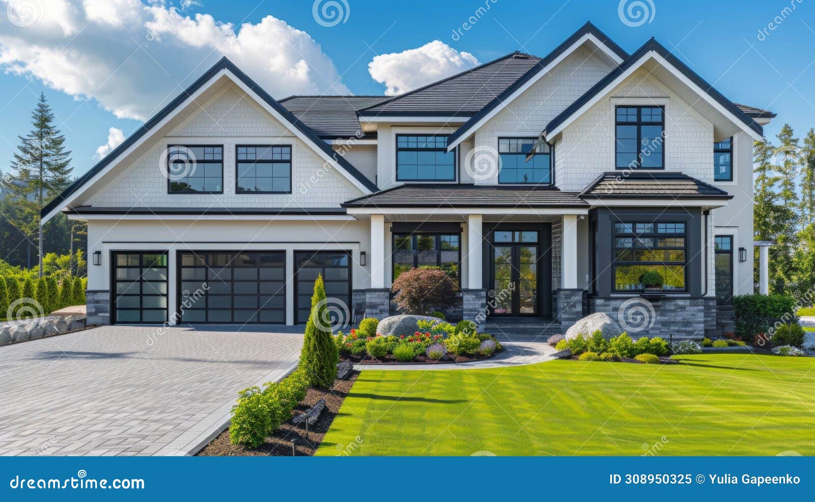 Beautiful Modern American House Stock Image - Image of mortgage ...