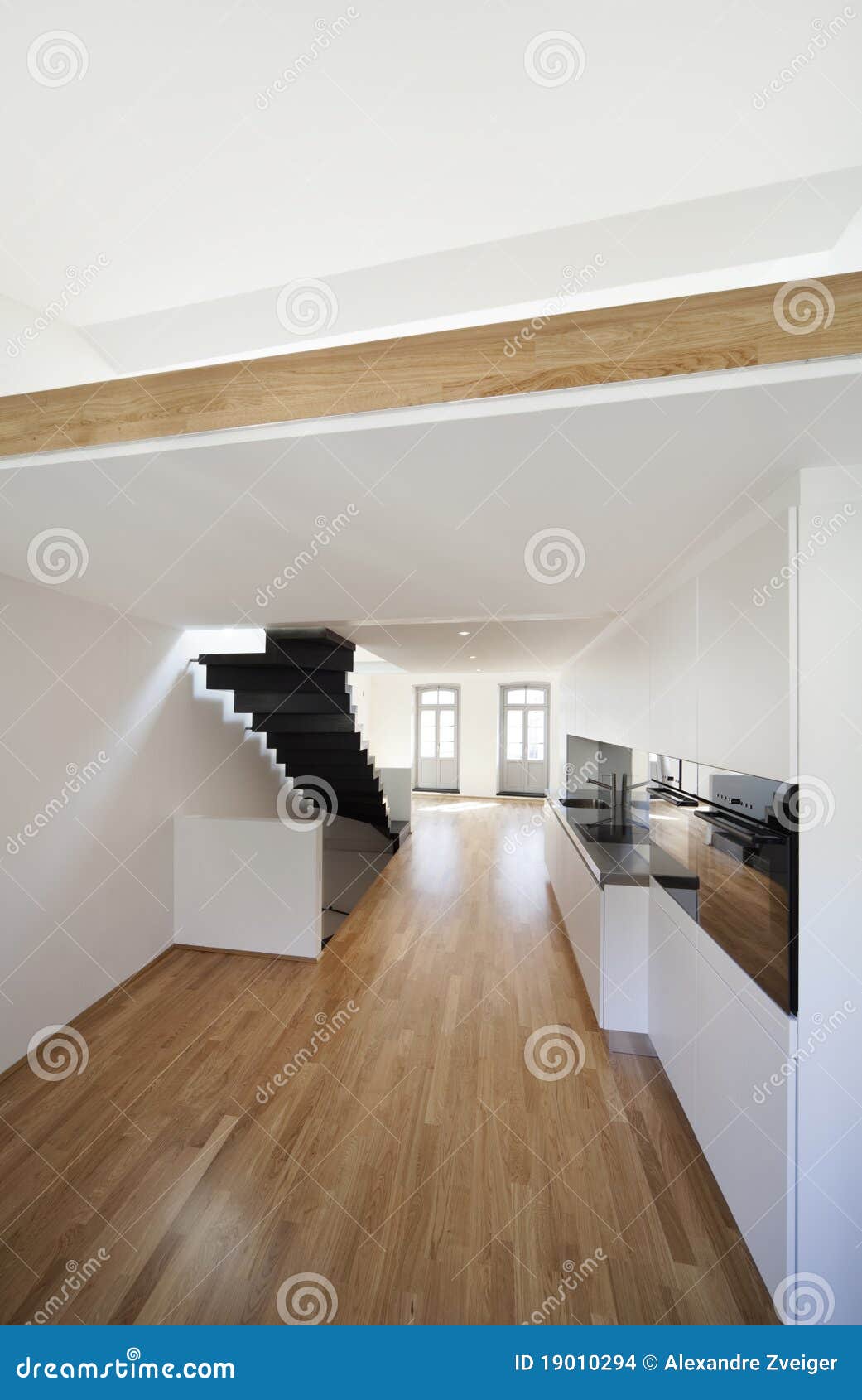 Beautiful Modern Apartment, Loft Duplex Stock Photo - Image of hardwood ...