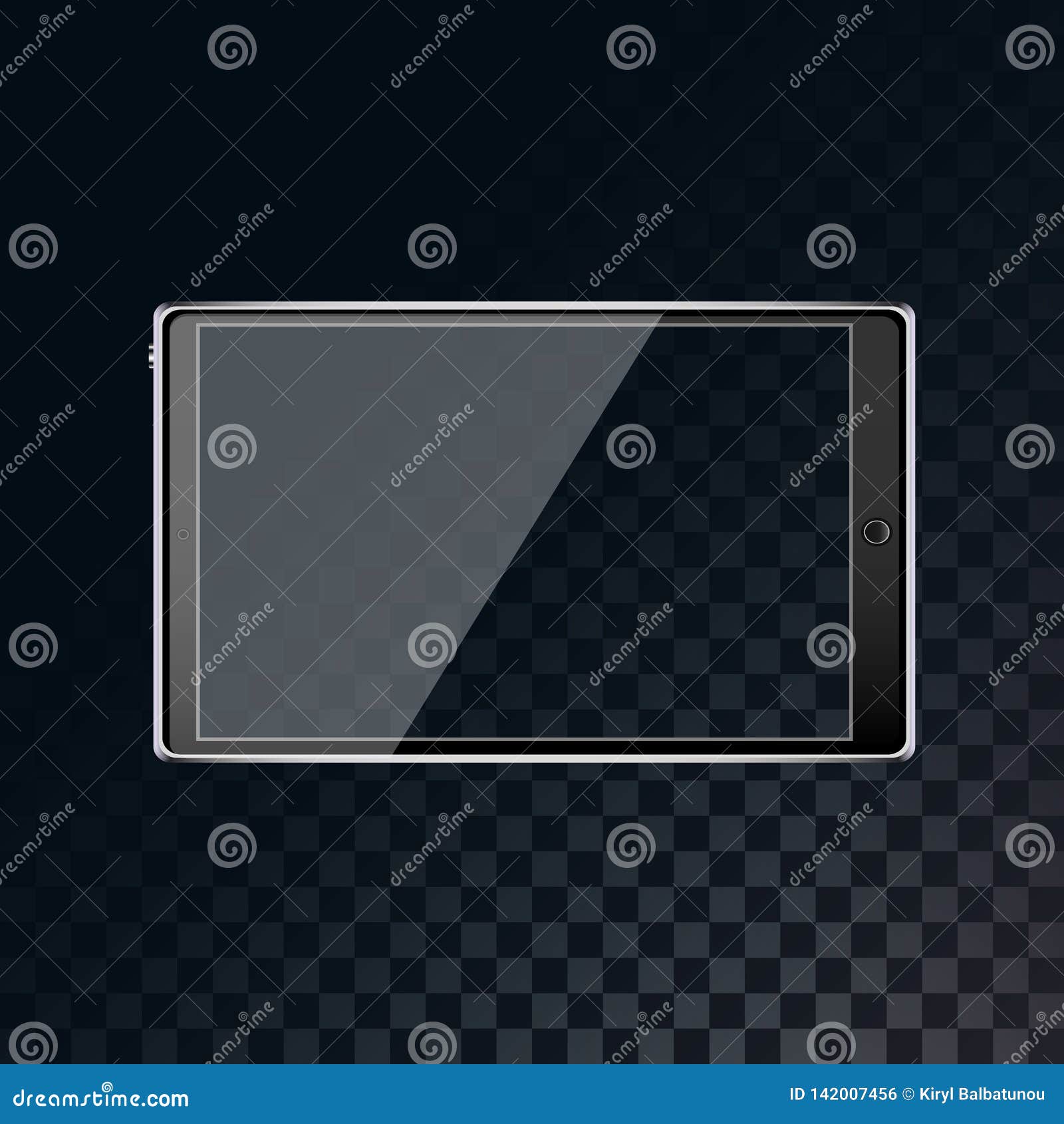 A Beautiful Modern Black Mobile Smart Realistic Tablet with a ...