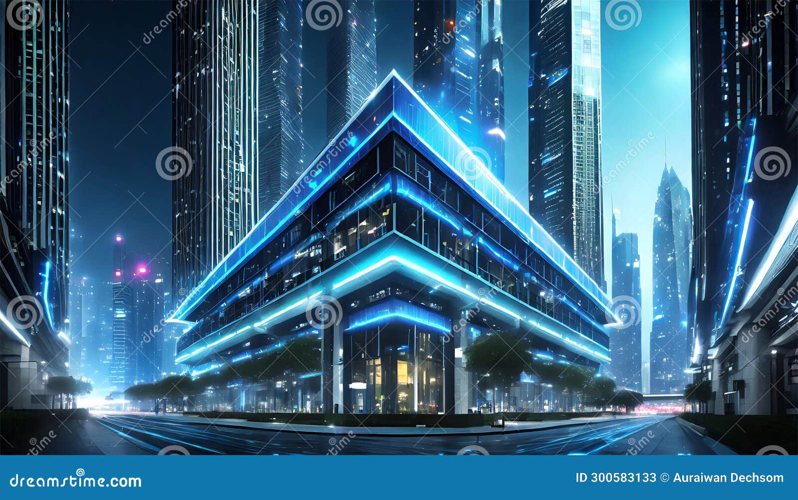 Beautiful Modern Building Background. AI Generated Stock Image - Image ...