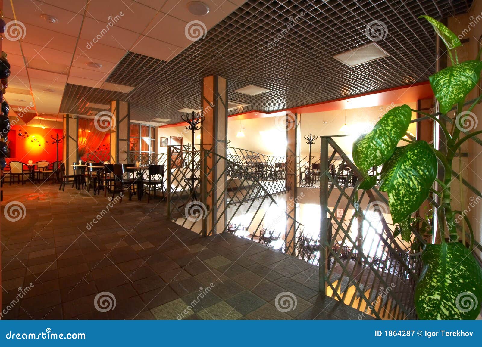 Beautiful modern cafe stock image. Image of cool, indoors - 1864287
