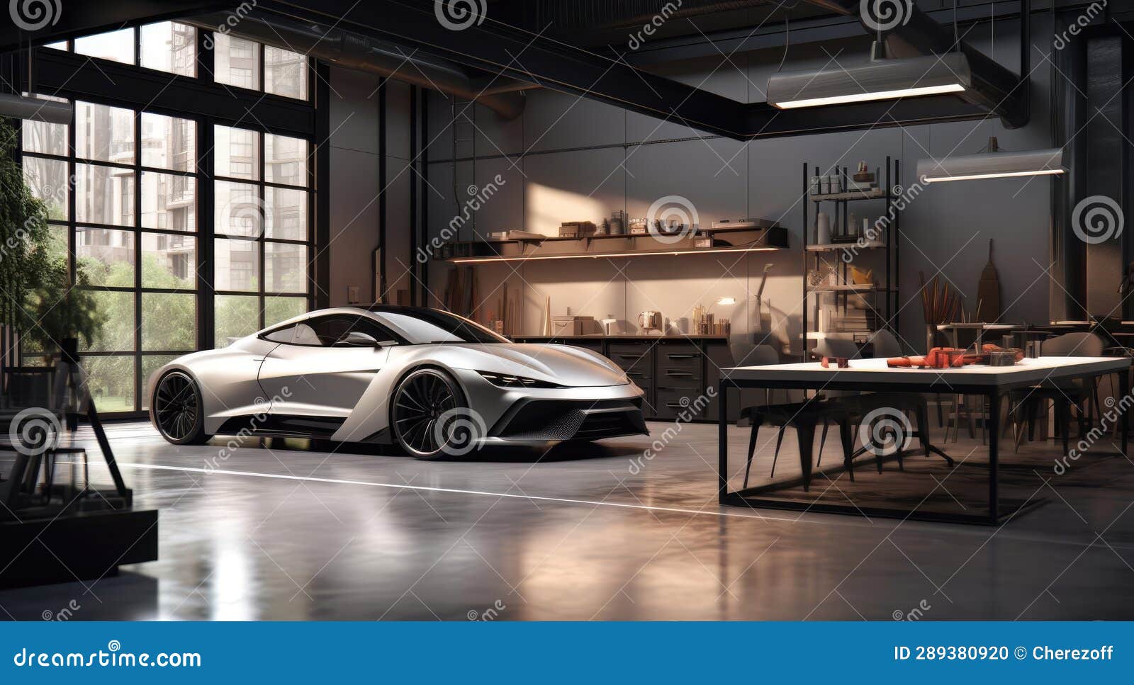 Beautiful Modern Car in the Interior Stock Photo - Image of room ...