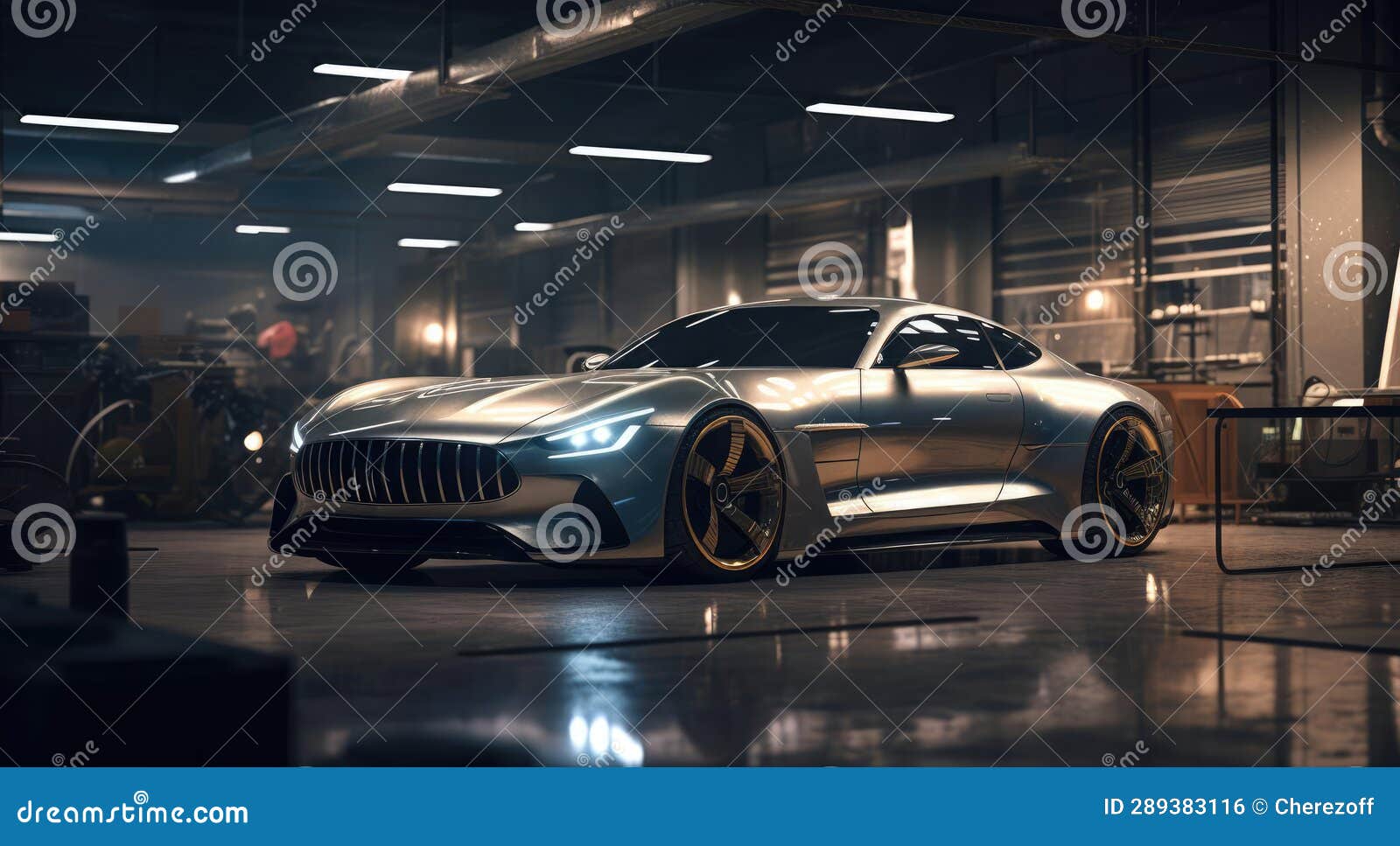 Beautiful Modern Car in the Interior Stock Photo - Image of transport ...