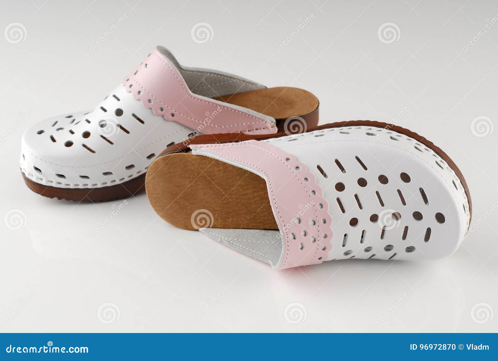 Beautiful modern clogs stock photo. Image of white, clothing - 96972870