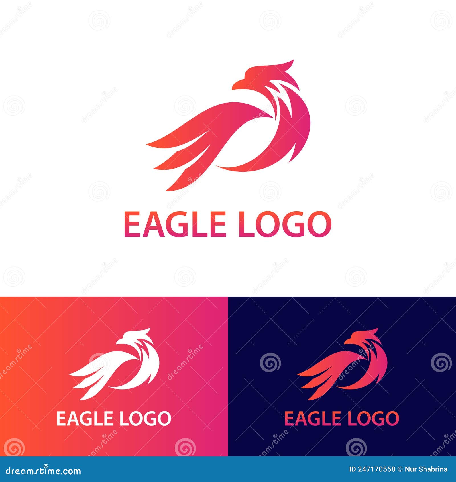 Beautiful Modern Eagle Concept Logo Design with Variation Background ...