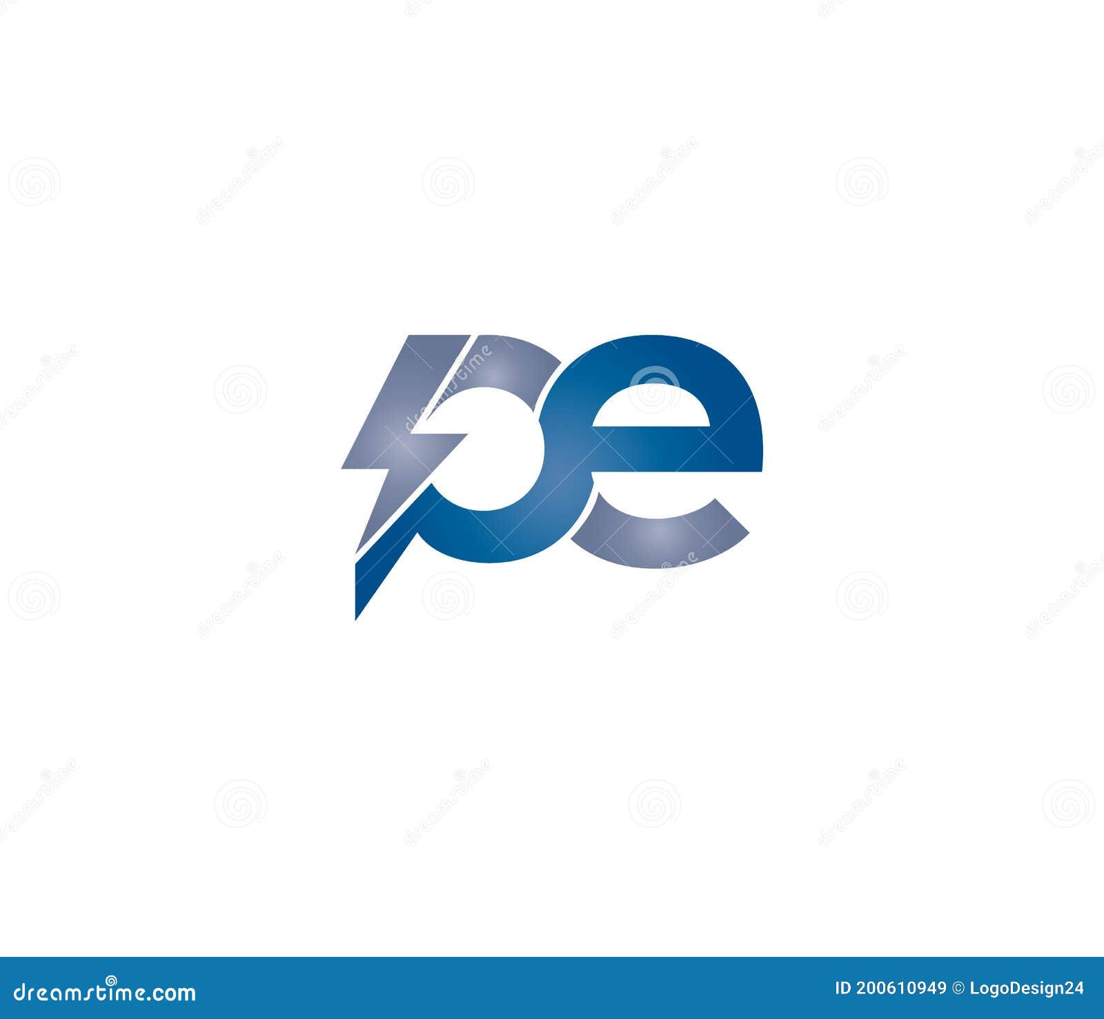 PE Alphabet Electric Logo Design Concept Stock Vector - Illustration of ...