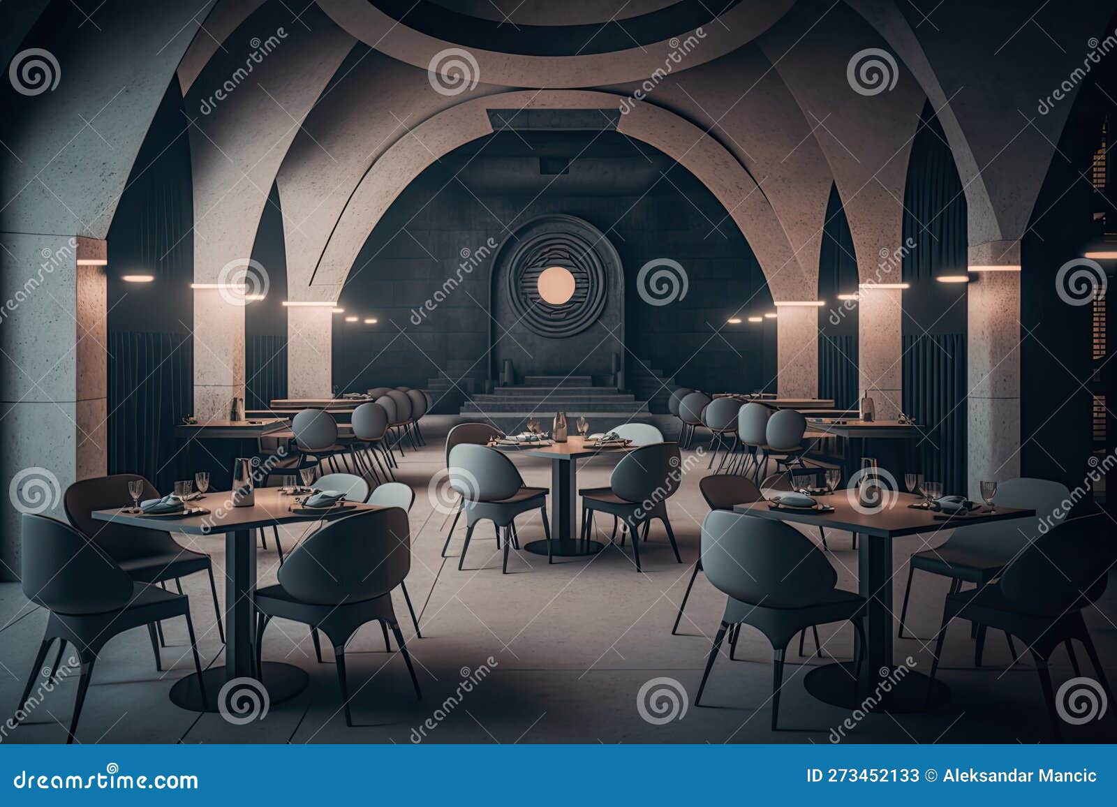 Modern Cafe Restaurant Interior Stock Illustration - Illustration of ...