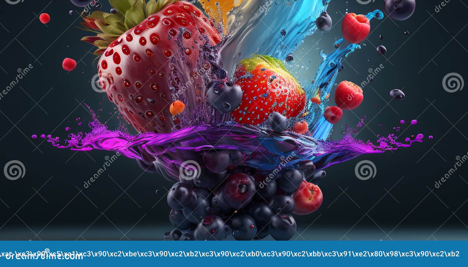 Beautiful Modern Fruit Splash Illustration Stock Illustration ...