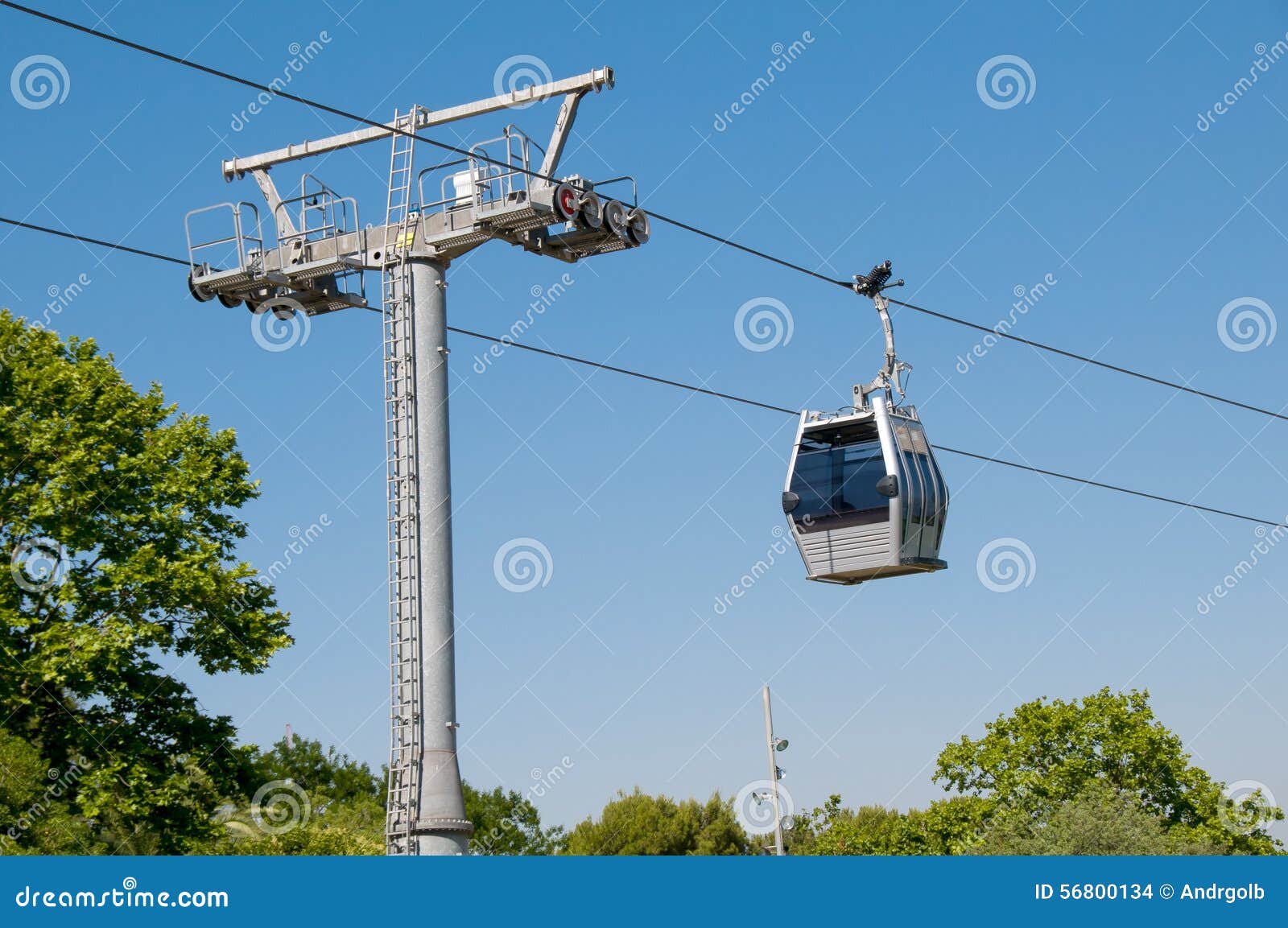A Beautiful Modern Funicular Against Stock Photo - Image of overhead ...