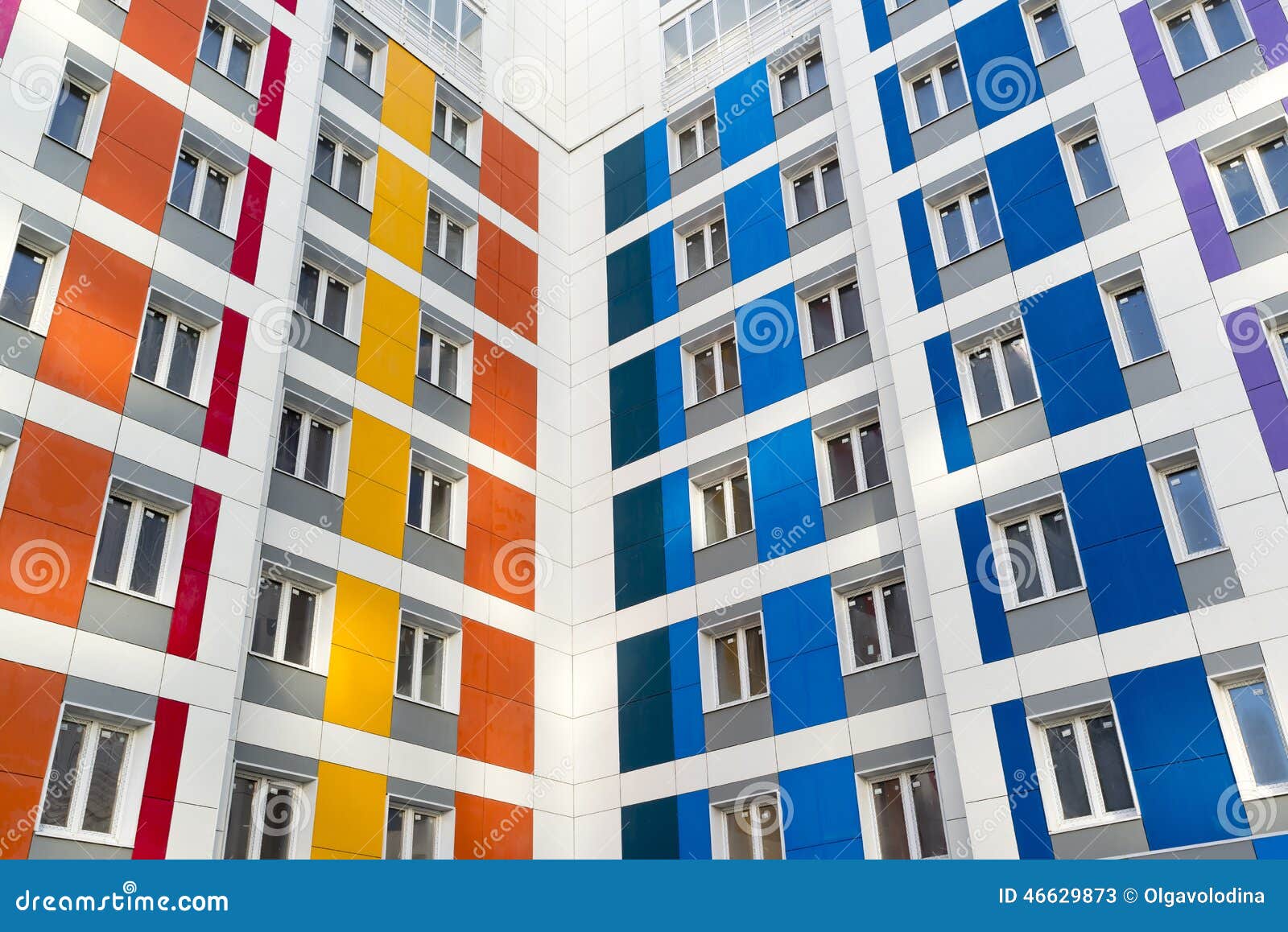 Beautiful Modern House with Colorful Facades Stock Image - Image of ...