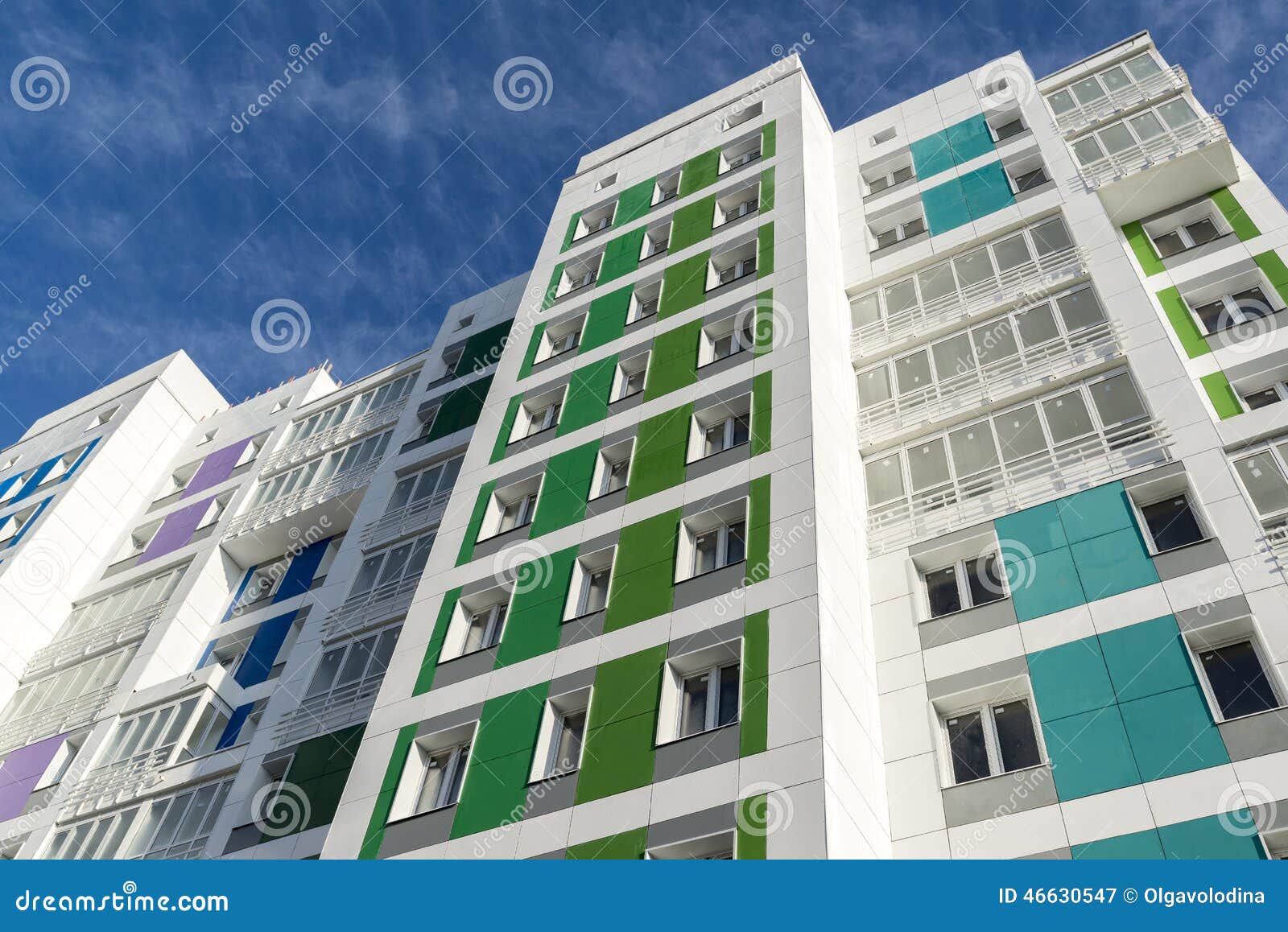 Beautiful Modern House with Colorful Facades Stock Image - Image of ...