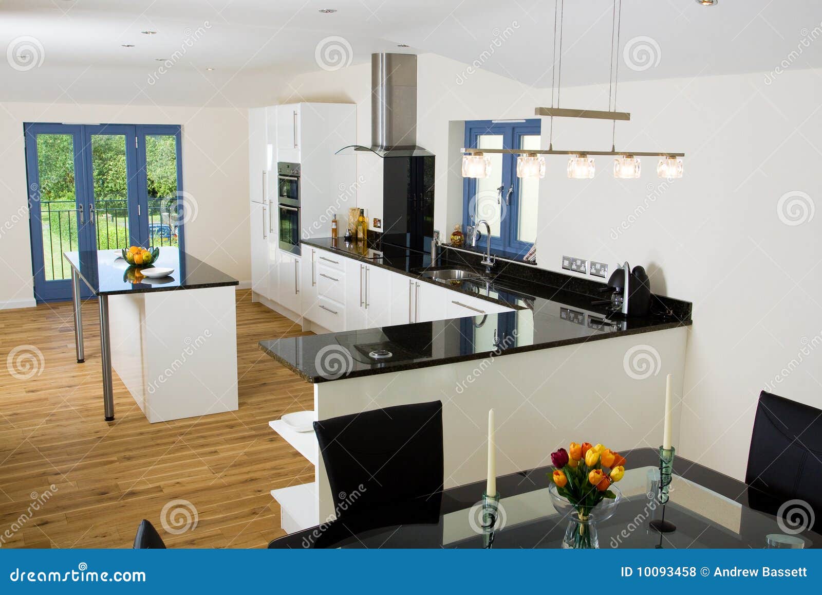 Beautiful modern kitchen stock photo. Image of homes - 10093458