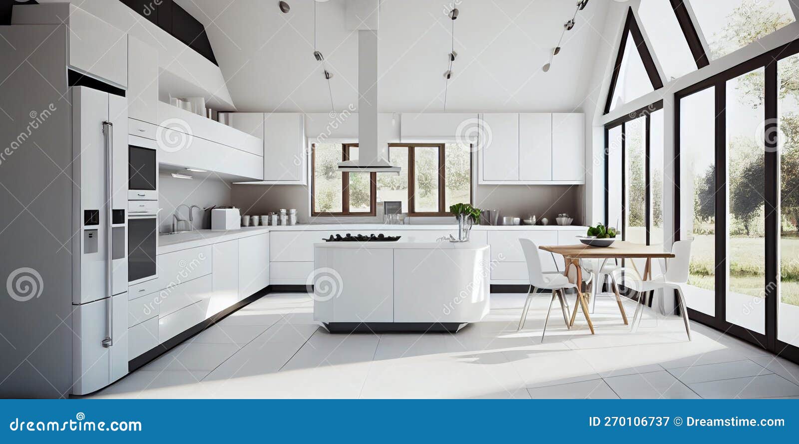 Beautiful Modern Kitchen Design Stock Illustration - Illustration of ...