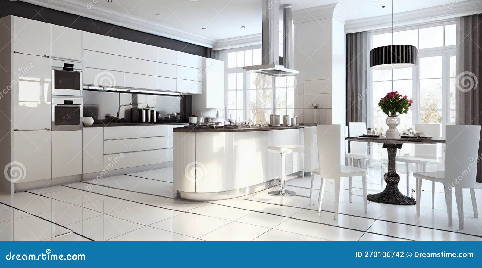 Beautiful Modern Kitchen Design Stock Illustration - Illustration of ...