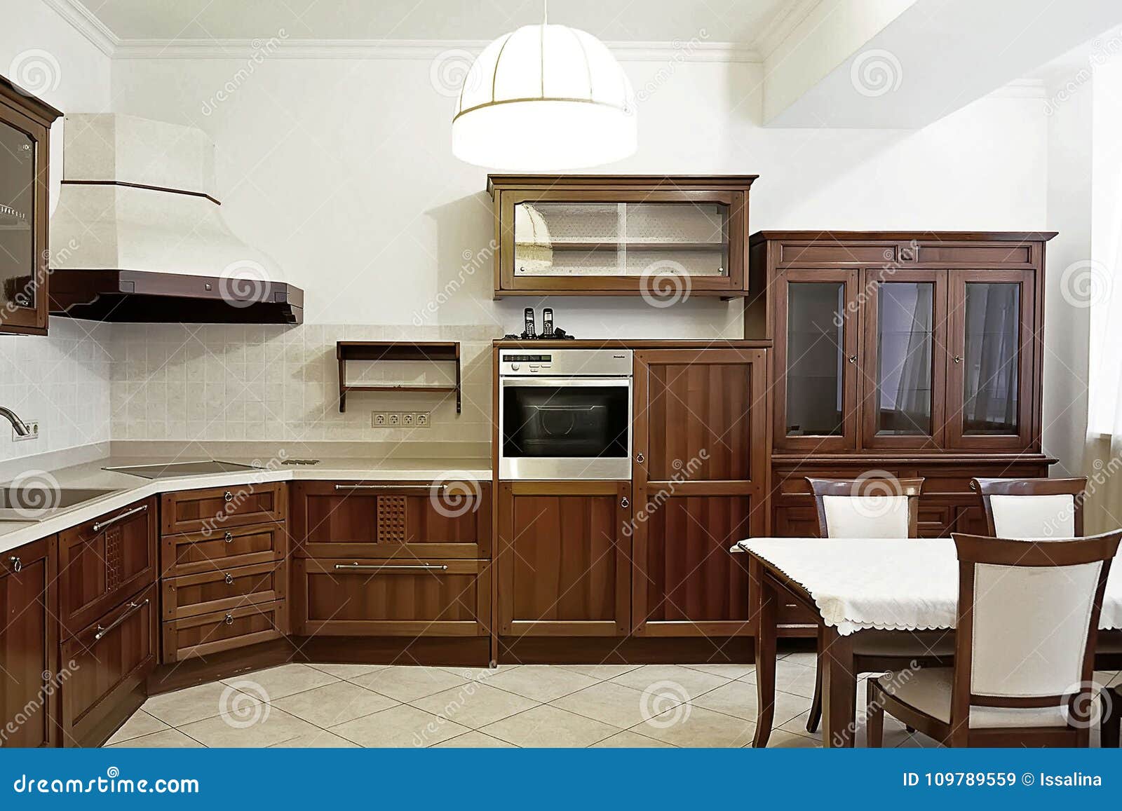 Beautiful Modern Kitchen Interior Stock Image - Image of wall, estate ...