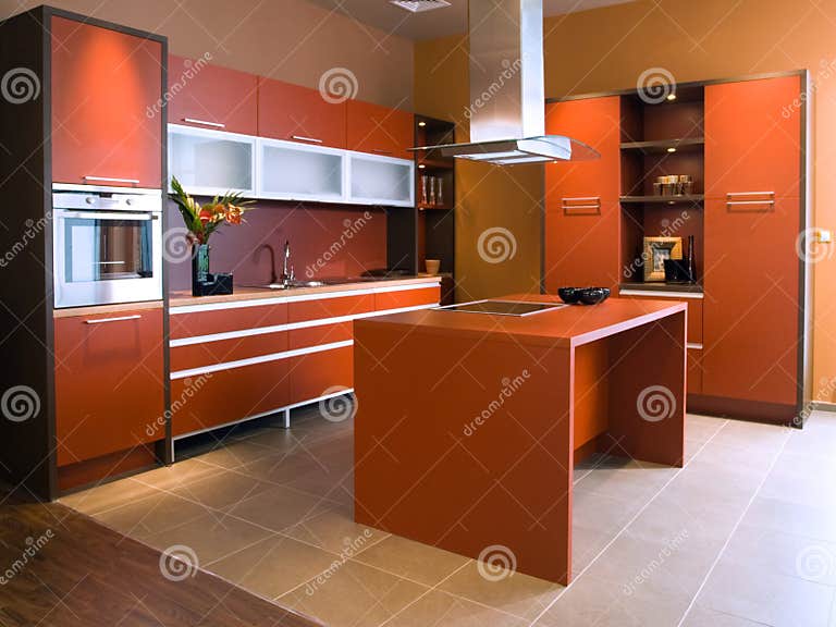 Beautiful and Modern Kitchen Interior Design. Stock Photo - Image of ...