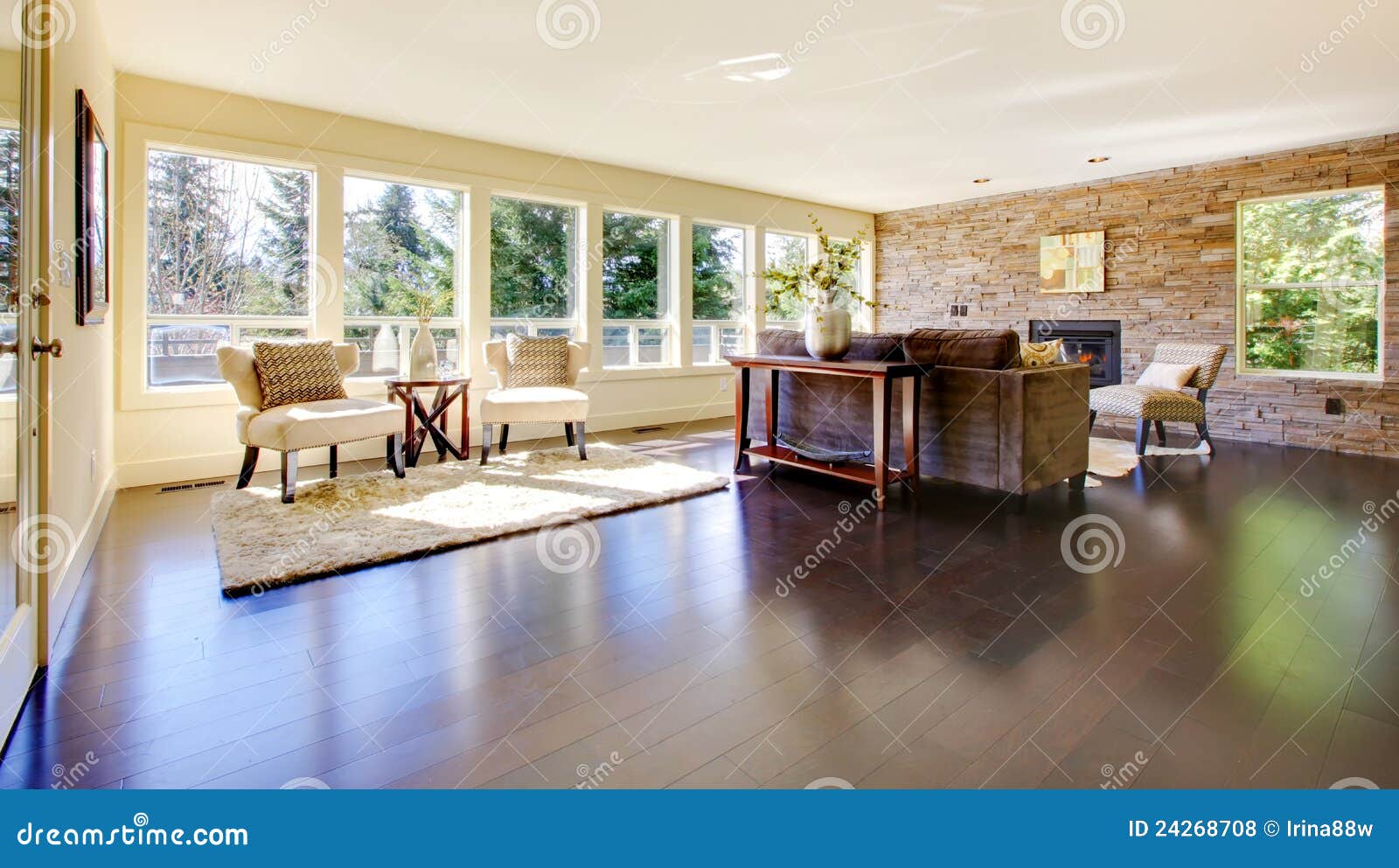 Beautiful Modern Large Bright Living Room. Stock Photo - Image of couch ...