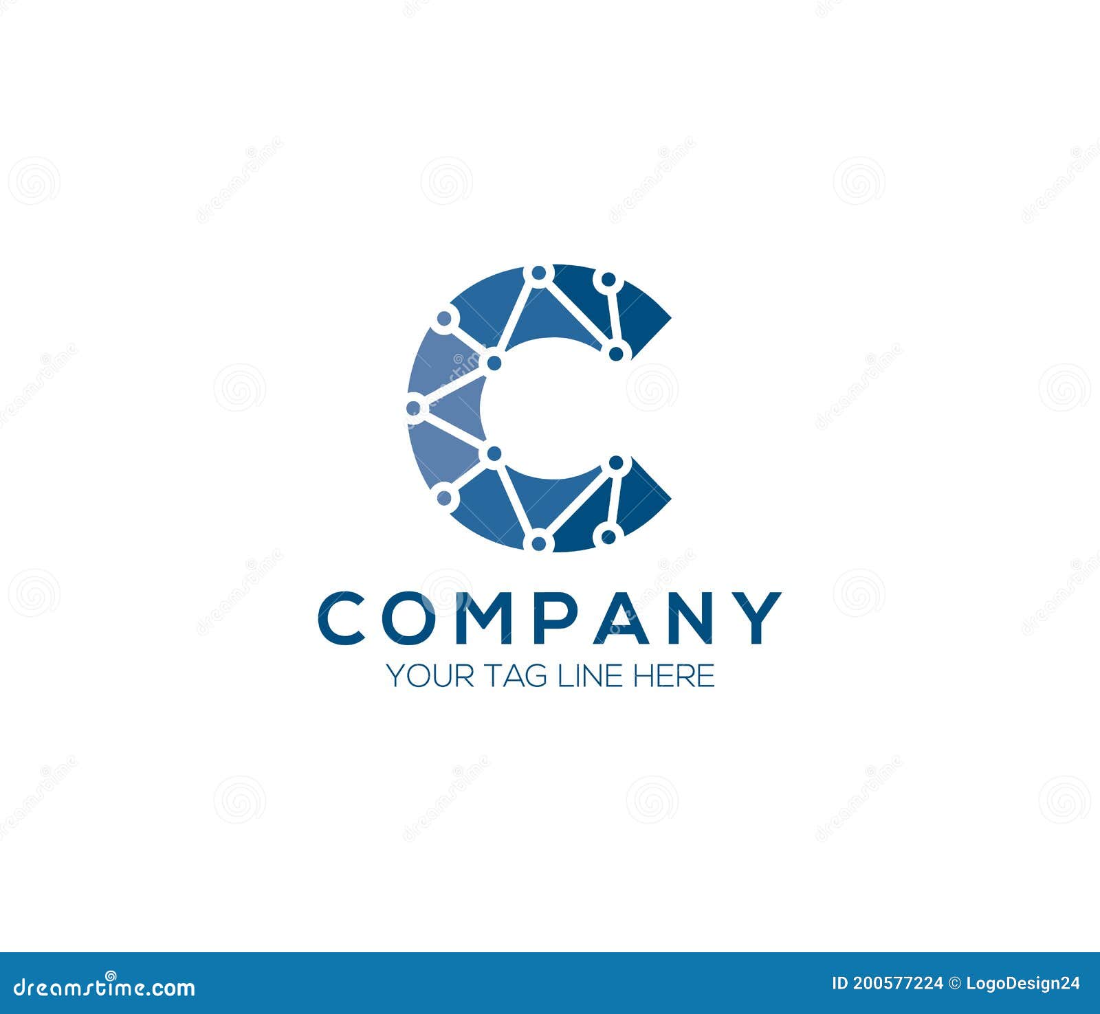 C Alphabet Data Technology Logo Design Concept Stock Vector ...