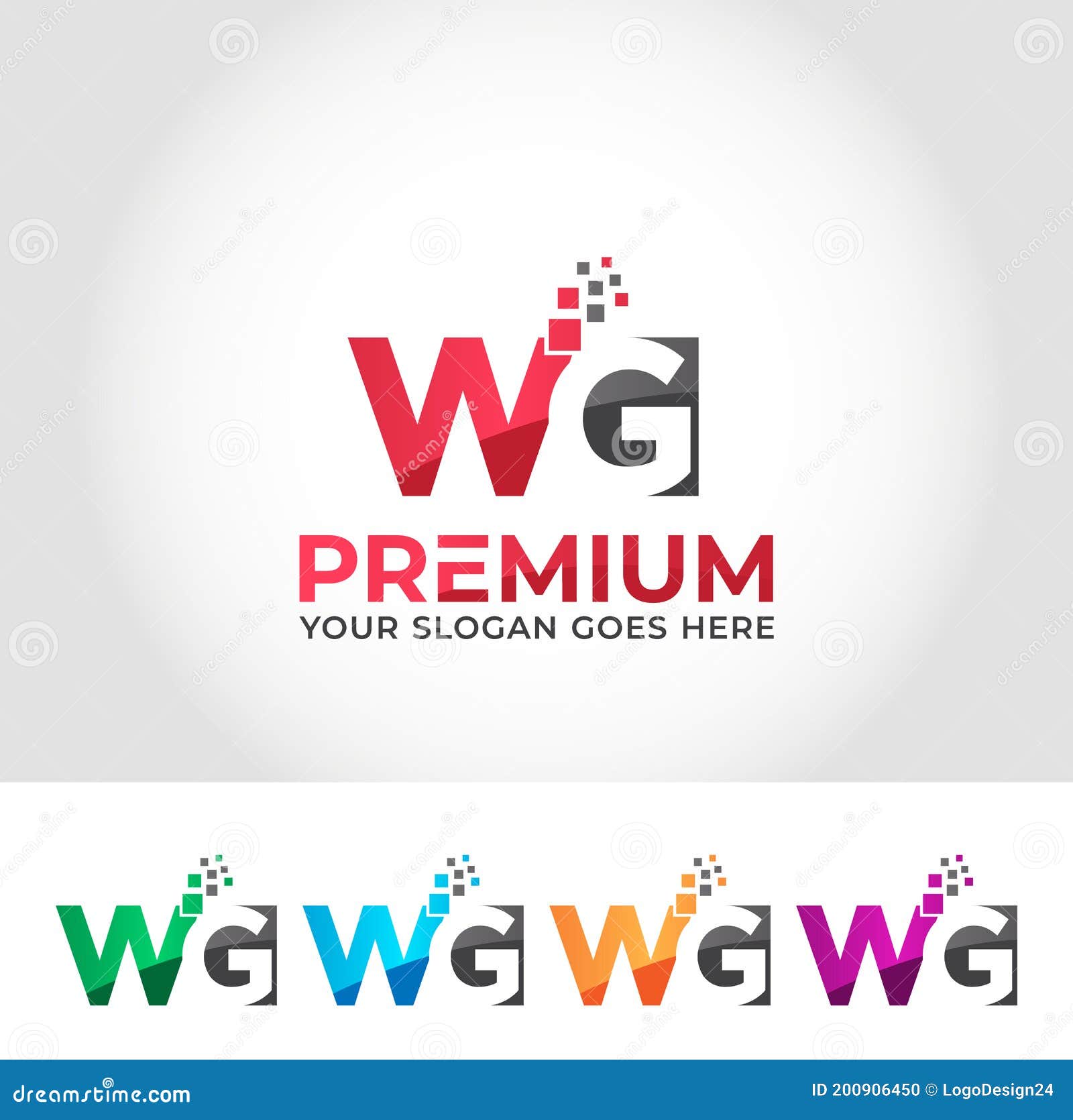 WG Alphabet Modern Logo Design Concept Stock Vector - Illustration of ...