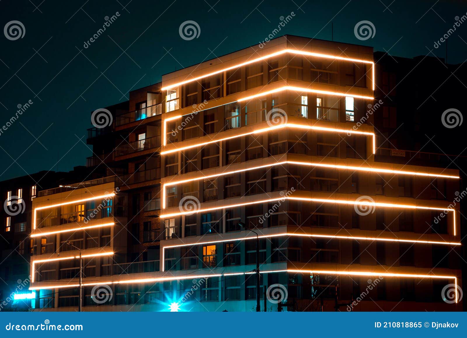 Beautiful Modern Luminous Building Stock Image - Image of abstract ...
