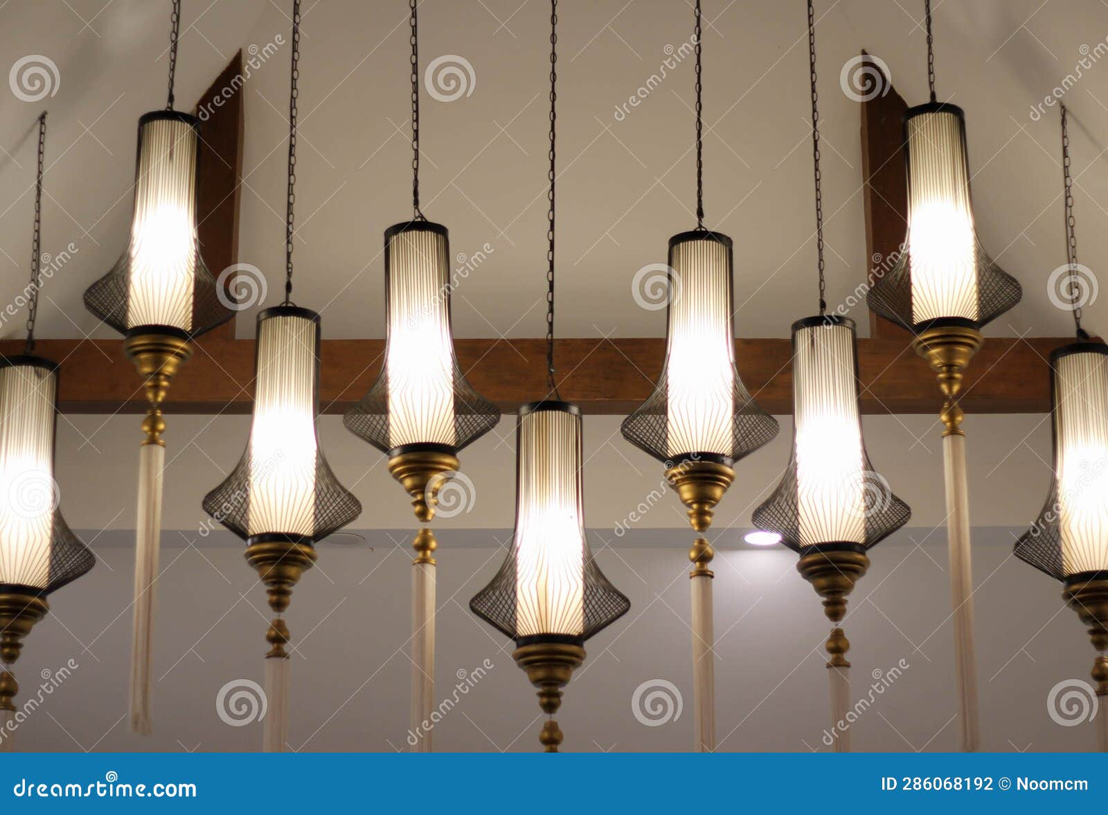 A Modern Lighting Lamp Hanging on Ceiling Stock Photo - Image of ...