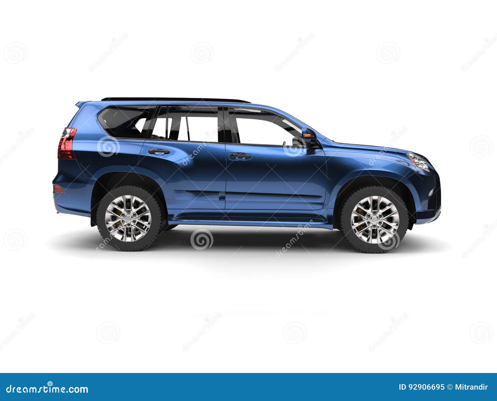 Beautiful Modern Metallic Blue SUV Stock Illustration - Illustration of ...