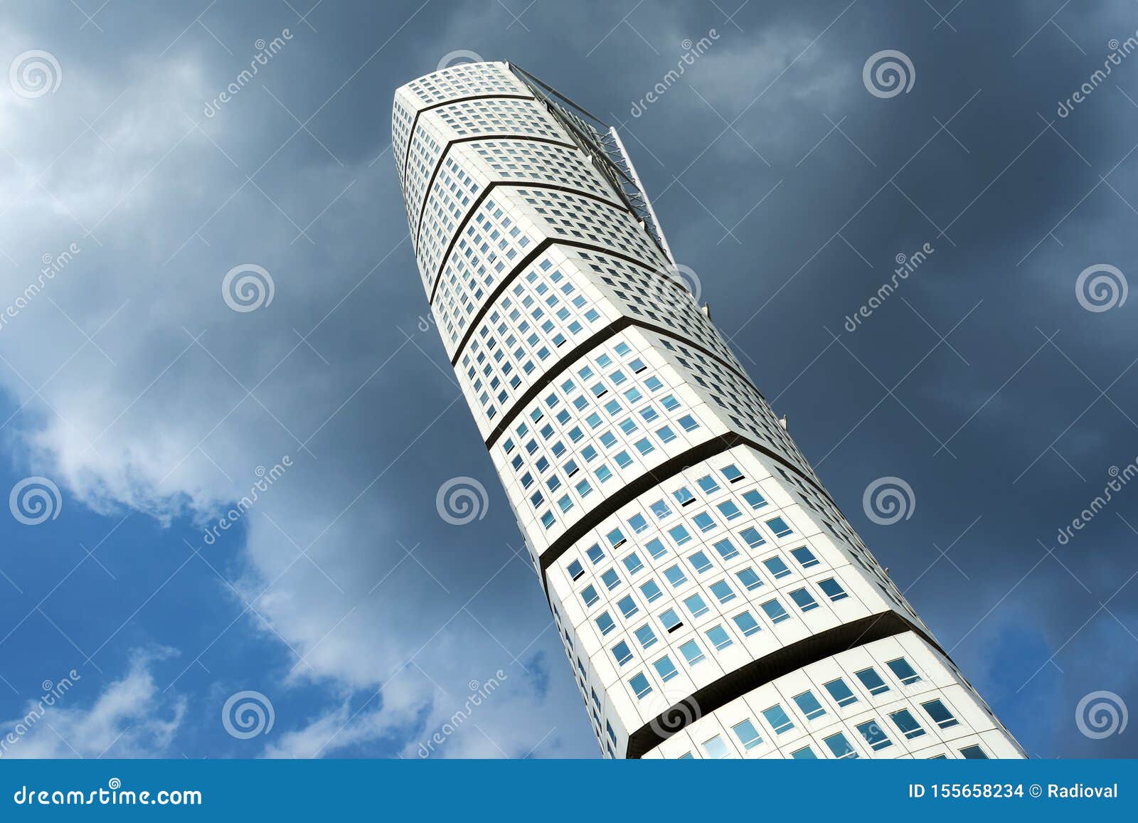 Beautiful Modern Skyscraper on a Background of Cloudy Sky. View from ...