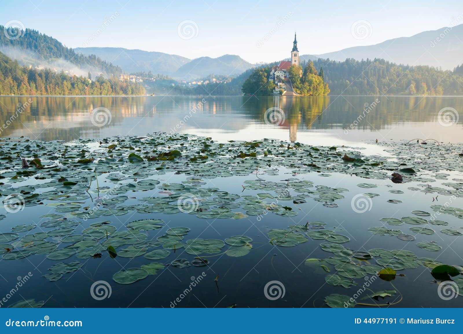 Beautiful Monastery on the Island in the Middle of the Bled Lake in ...
