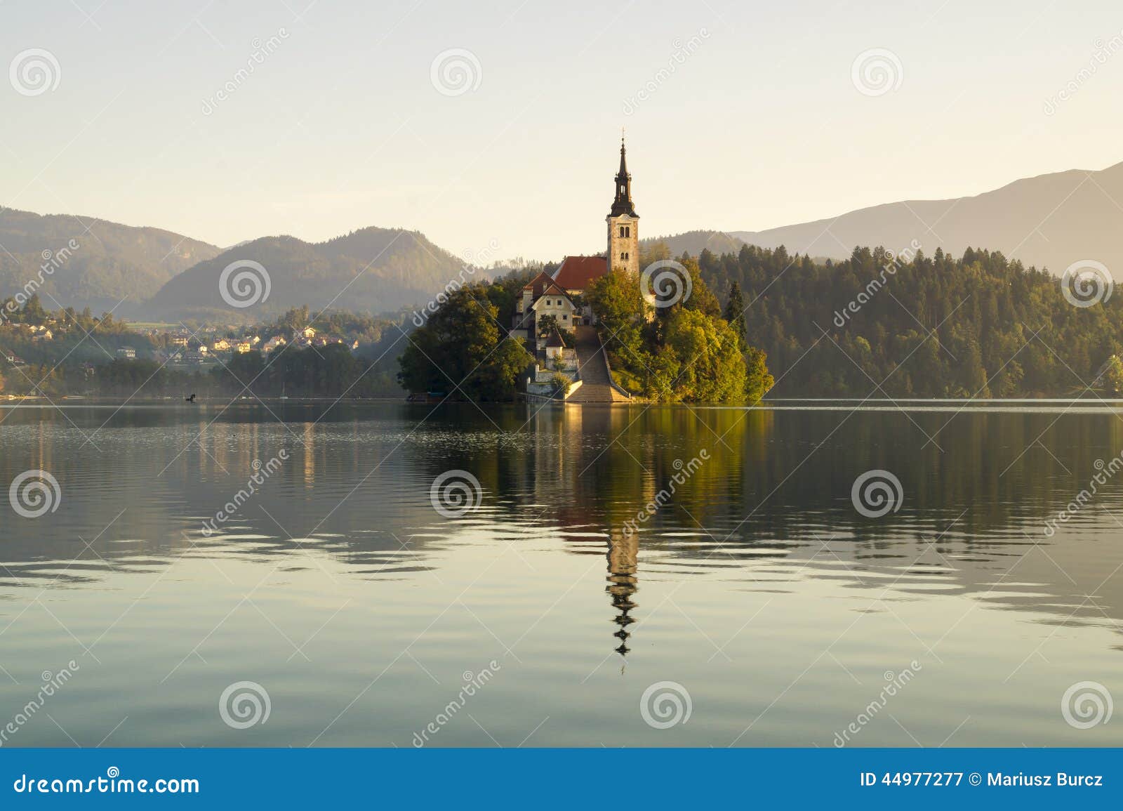 Beautiful Monastery on the Island in the Middle of the Bled Lake in ...