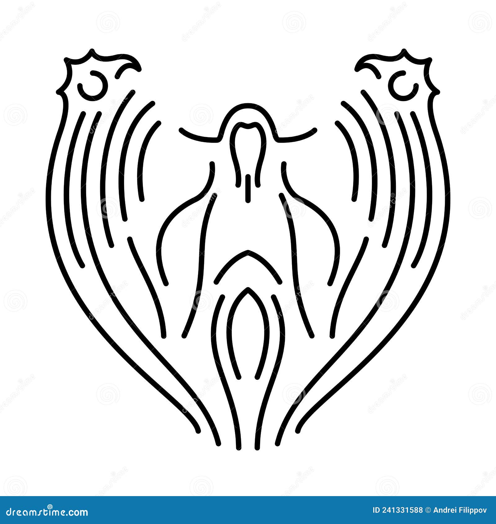 Line Art with Decorative Magic Ghost Silhouette Stock Vector ...