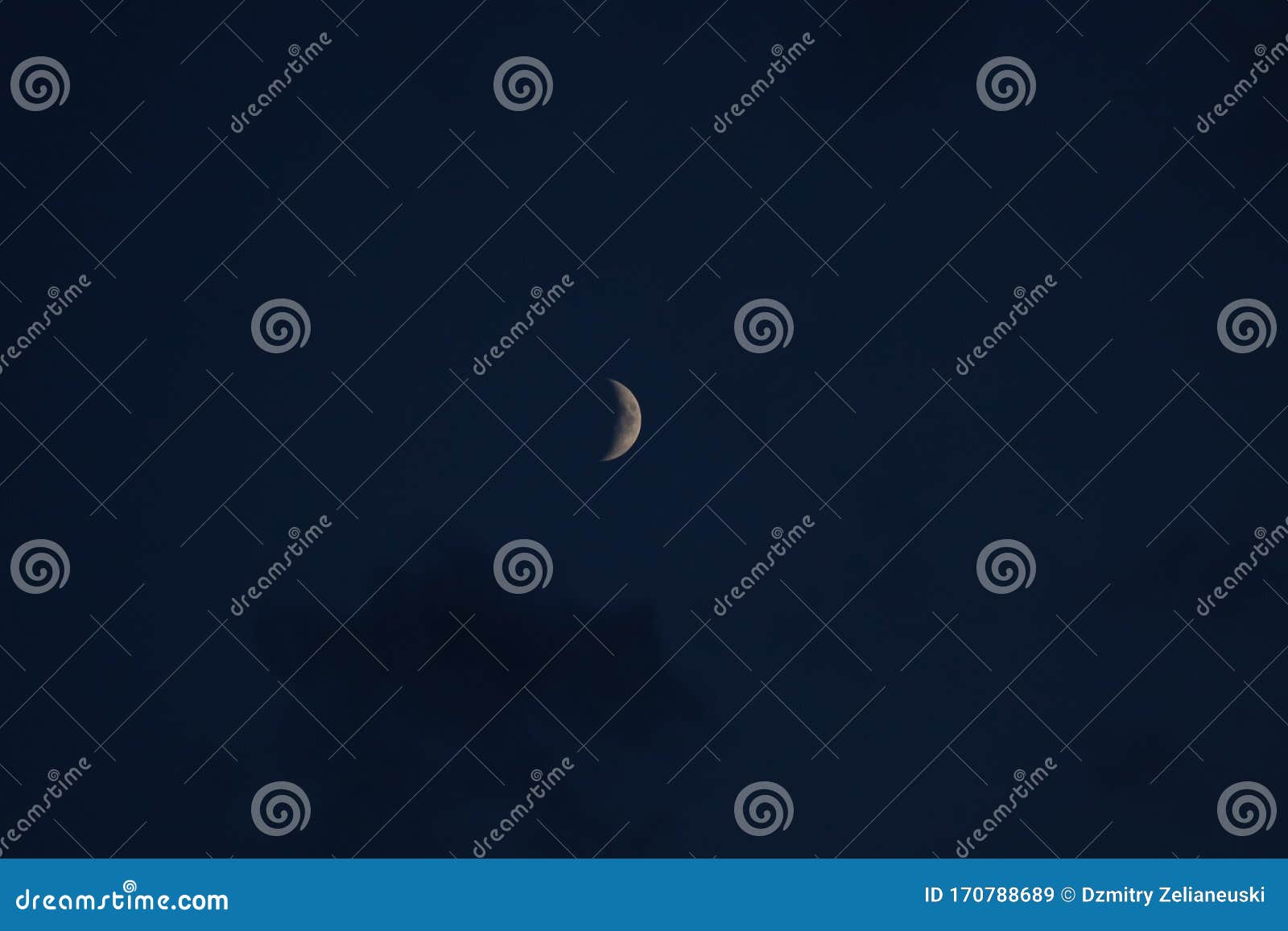Beautiful Month at the Night Sky with the Stars Stock Image - Image of ...