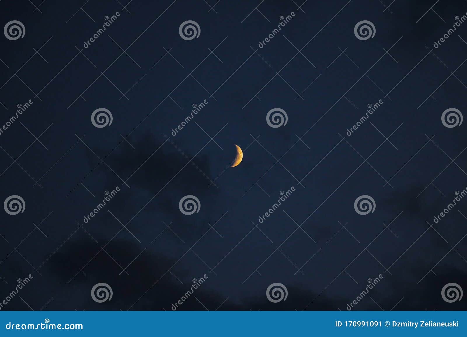 Beautiful Month at the Night Sky with the Stars Stock Image - Image of ...