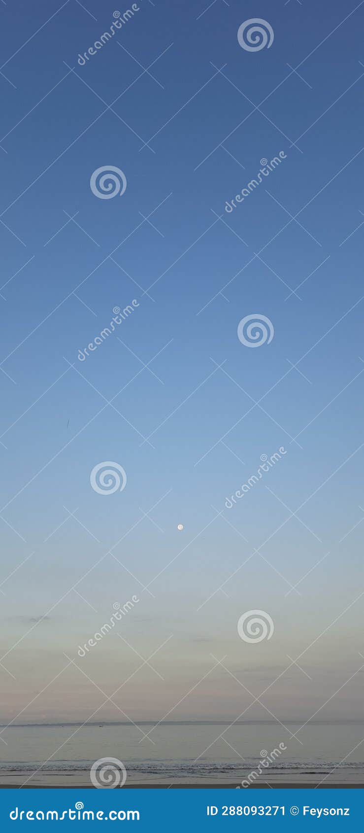 Beautiful Moon Morning on the Beach Stock Image - Image of moon, nature ...