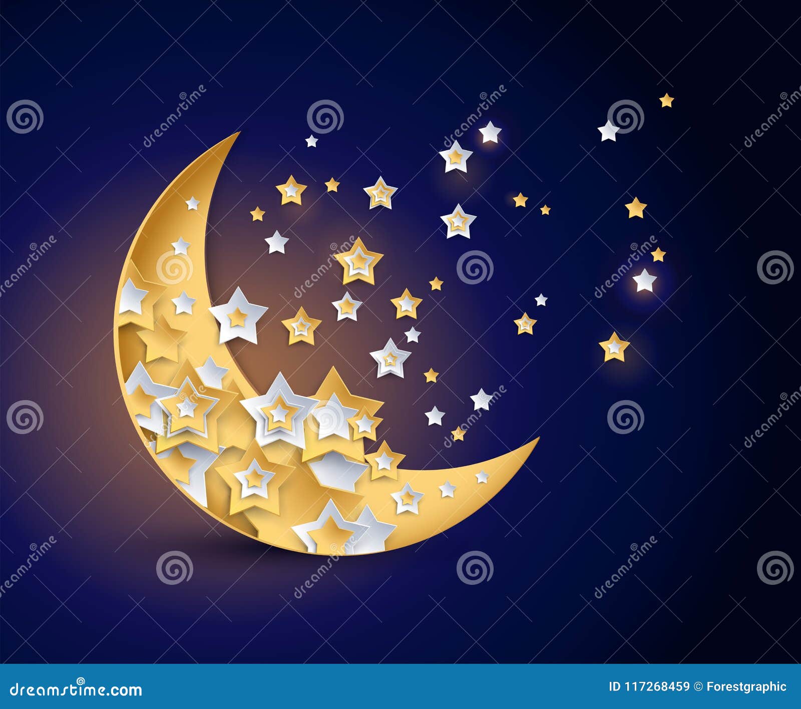 Sun, Moon, Stars Banner. Day And Night Time Concept . Sunny Flyer ...