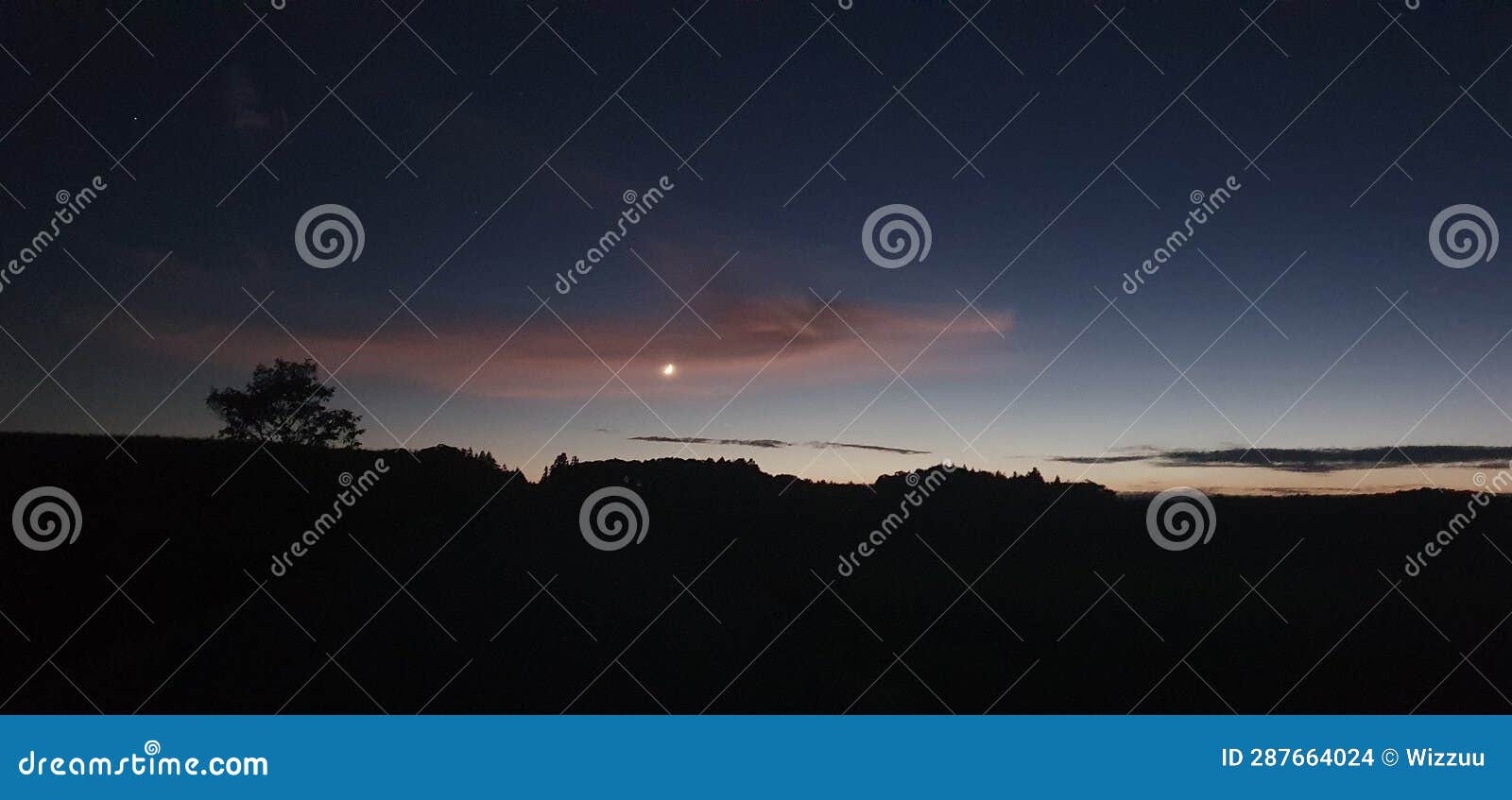 Beautiful Moon and Sunset in Japan Kerja Bagus Stock Photo - Image of ...