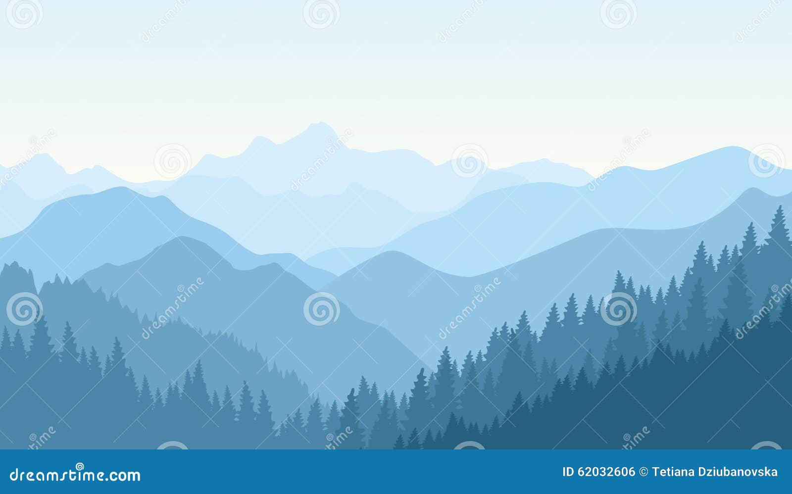 Beautiful Morning in the Blue Mountains. Stock Vector - Illustration of ...