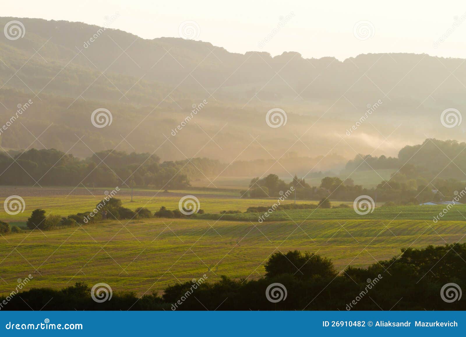 Beautiful Morning Fog Over Fields Stock Photo - Image of autumn, italy ...