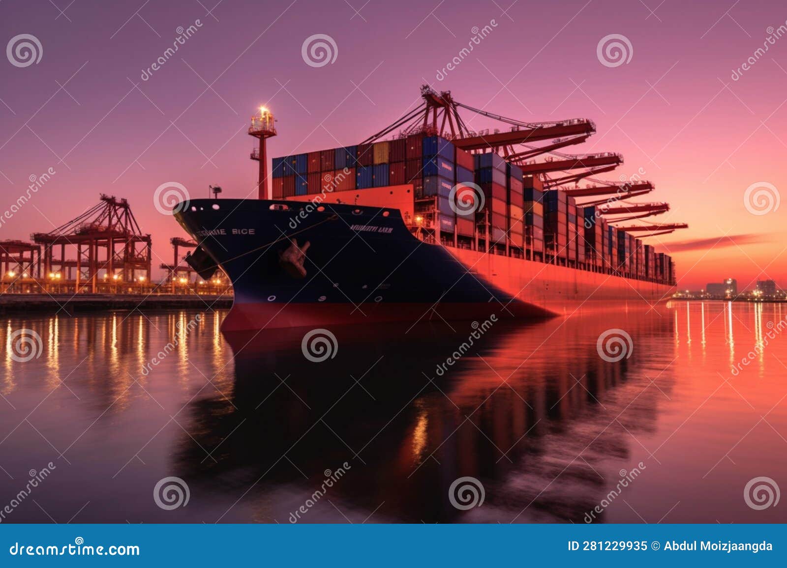Beautiful Morning Light, Container Ship Prepares for Import-export ...