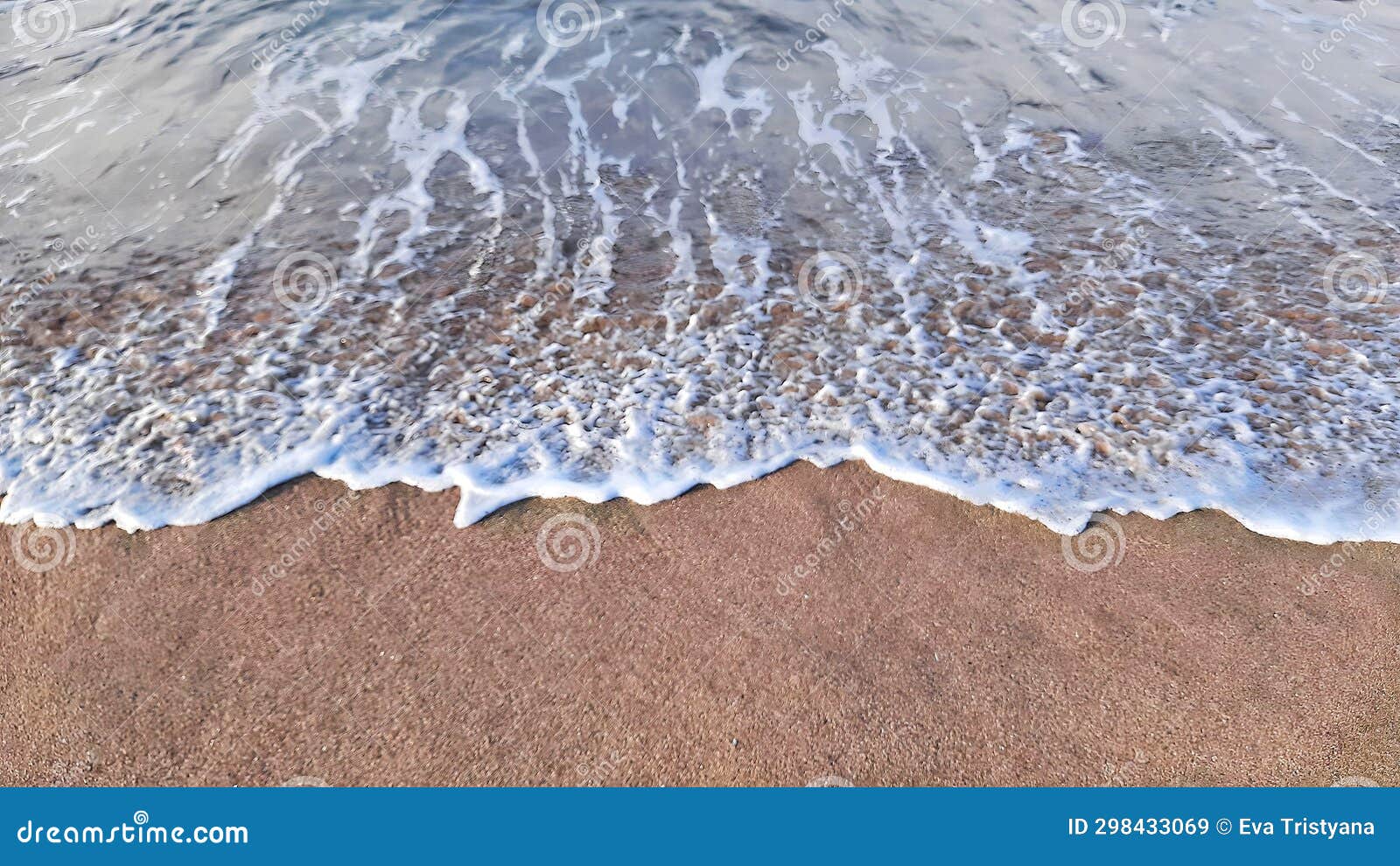 Beautiful Morning Sandy Beach with Wave and Foam Stock Image - Image of ...