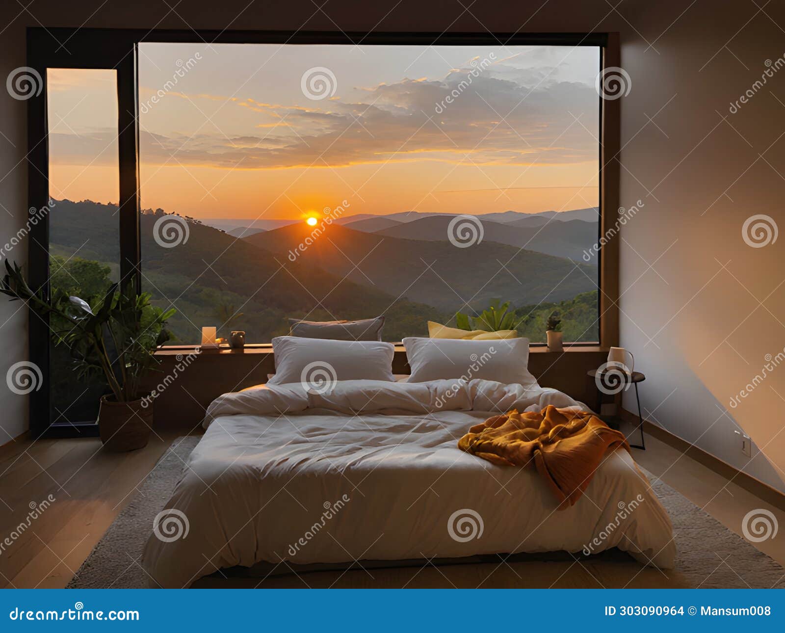 Beautiful Morning View of a Wooden Window in the Mountains Stock ...