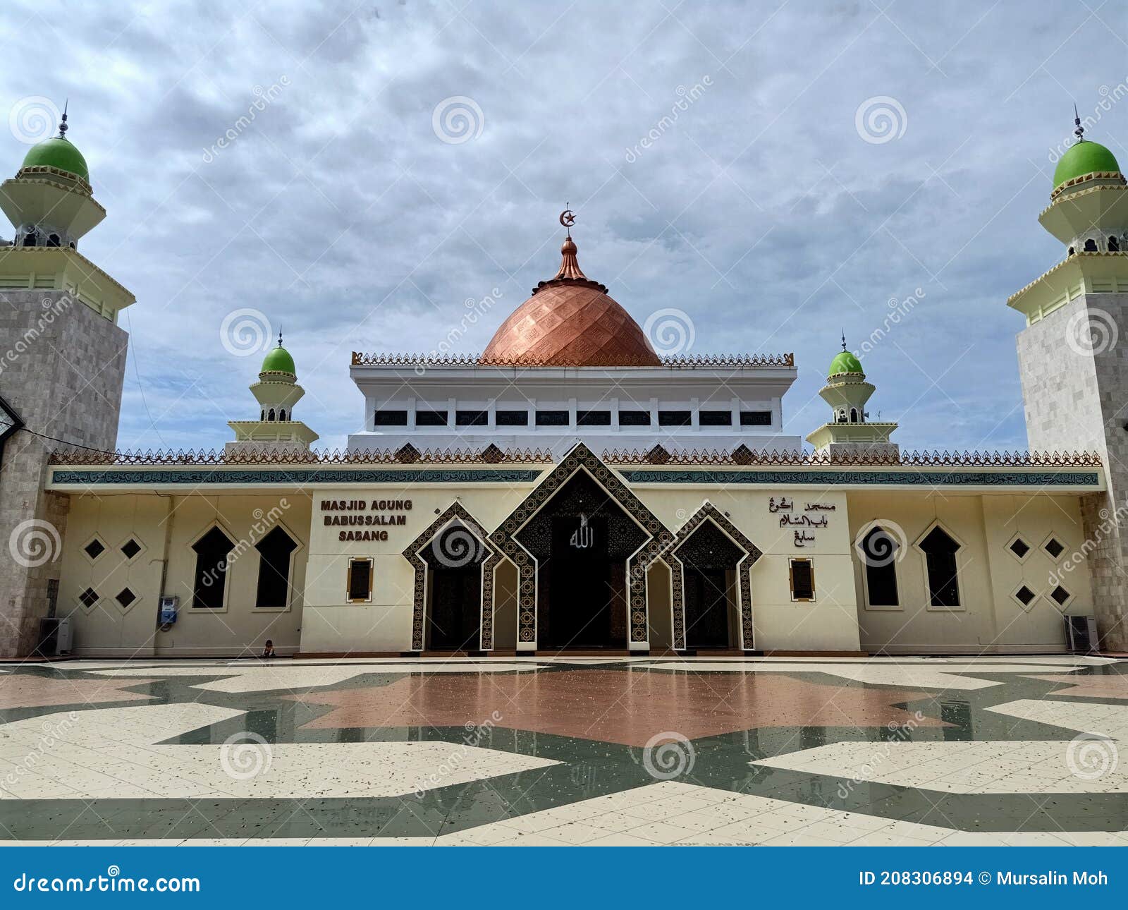 Beautiful Mosque in the Land of Aceh Stock Photo - Image of land ...