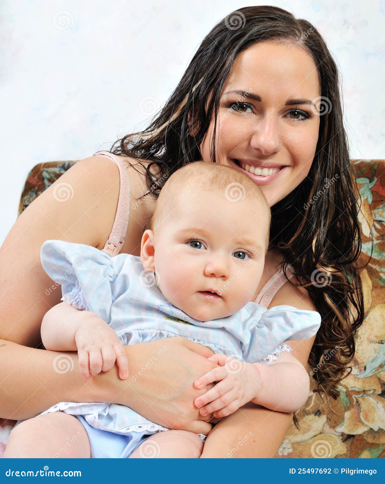 Beautiful Mother with Her Baby. Stock Photo - Image of happiness ...