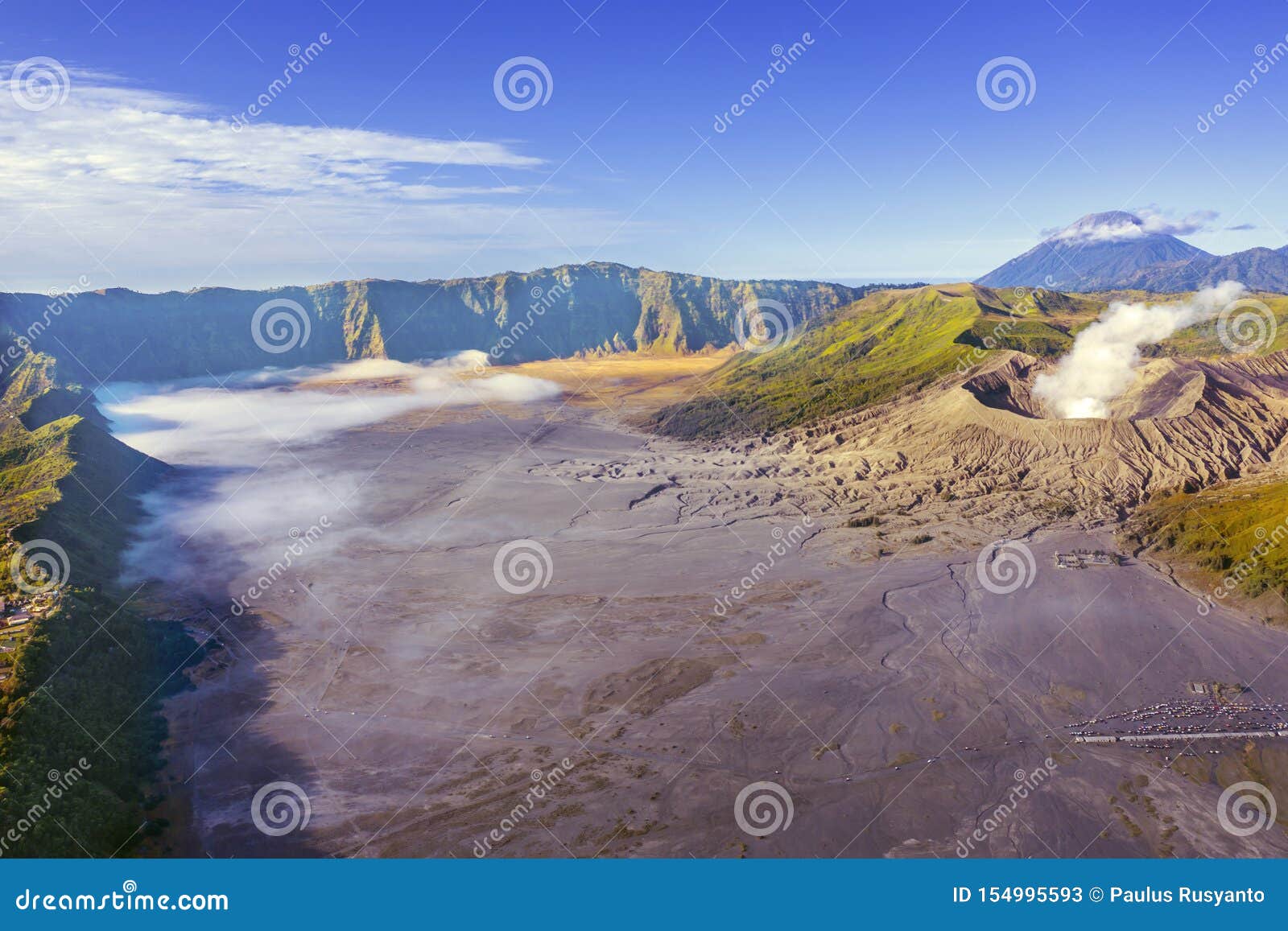 Beautiful Mount Bromo Volcano with Sea of Sand Stock Image - Image of ...