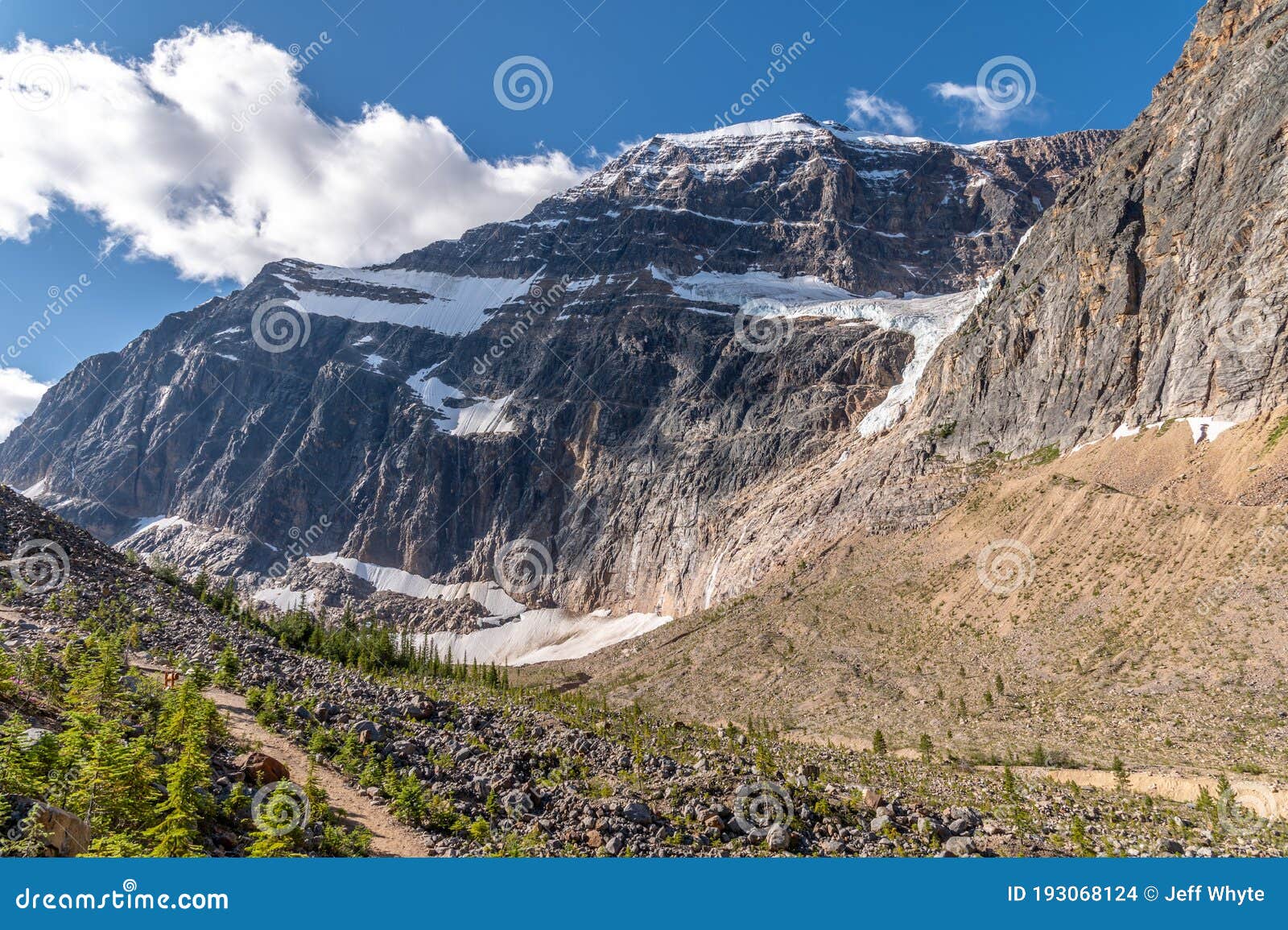 Mount Edith Cavell in Jasper National Park. Stock Photo - Image of ...