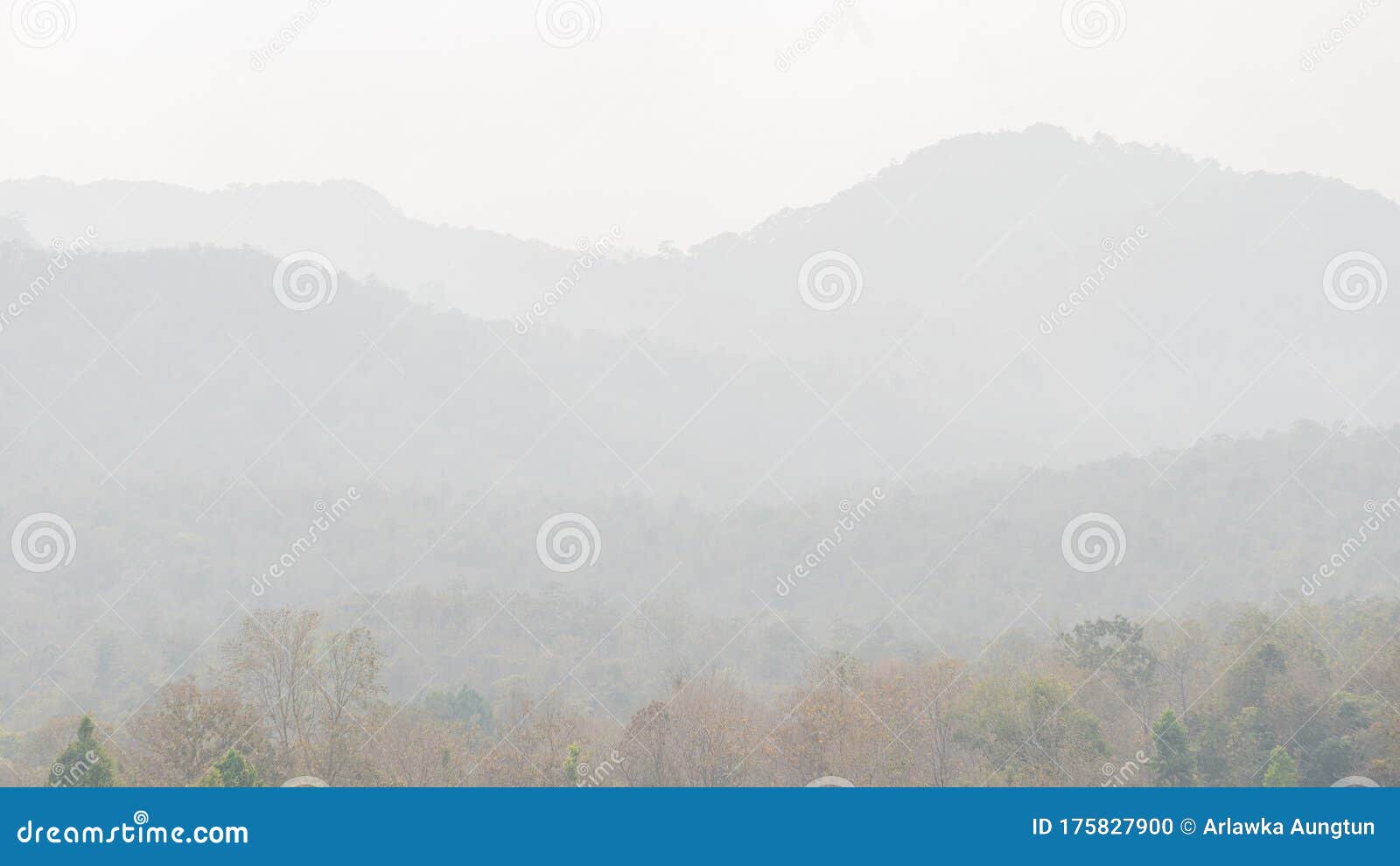 On a Beautiful Mountain, Full of Smog. Stock Photo - Image of hill ...