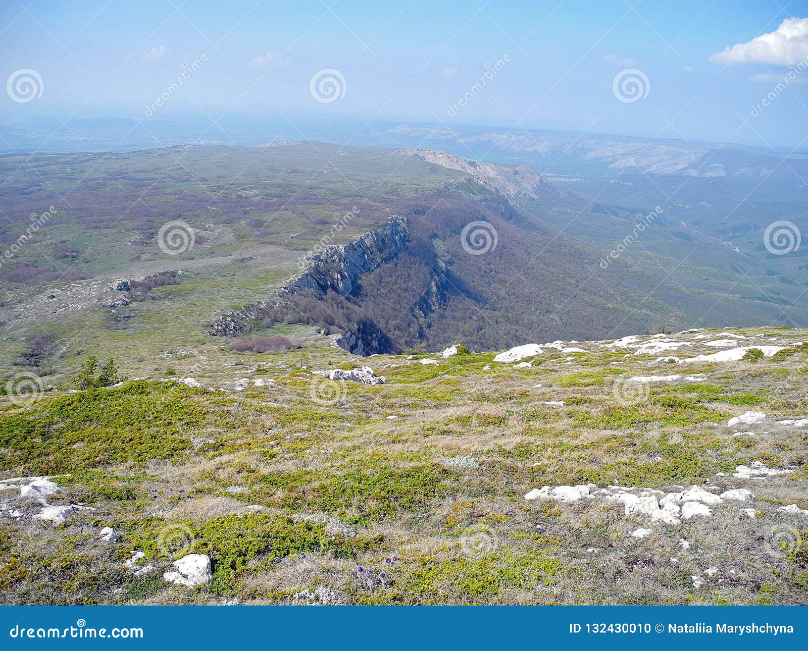 Beautiful Mountain Landscape with Sloping Mountain Ridge at Spring ...
