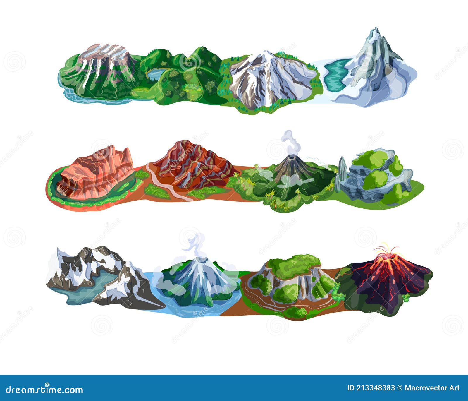Types Of Volcanoes Vector Illustration. Labeled Geological ... Types Of Volcanoes Vector Illustration. Labeled Geological ...